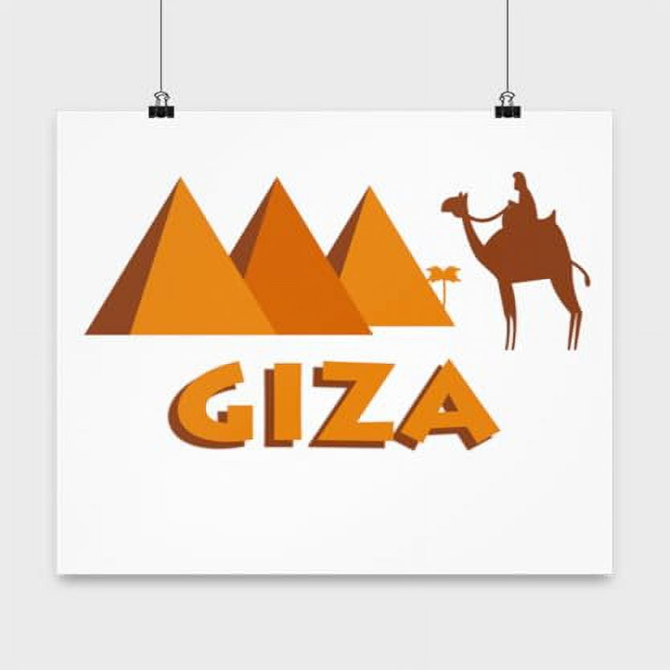 Egypt Poster, Great Pyramid Of Giza, Pyramids Wall Art Gift, White ...