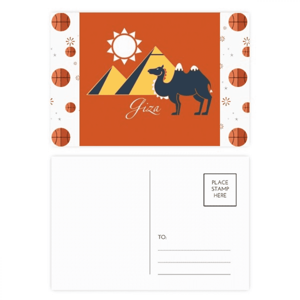 Egypt Pyrad Sphinx Camel Pattern Basketball Postcard Set Thanks Card ...