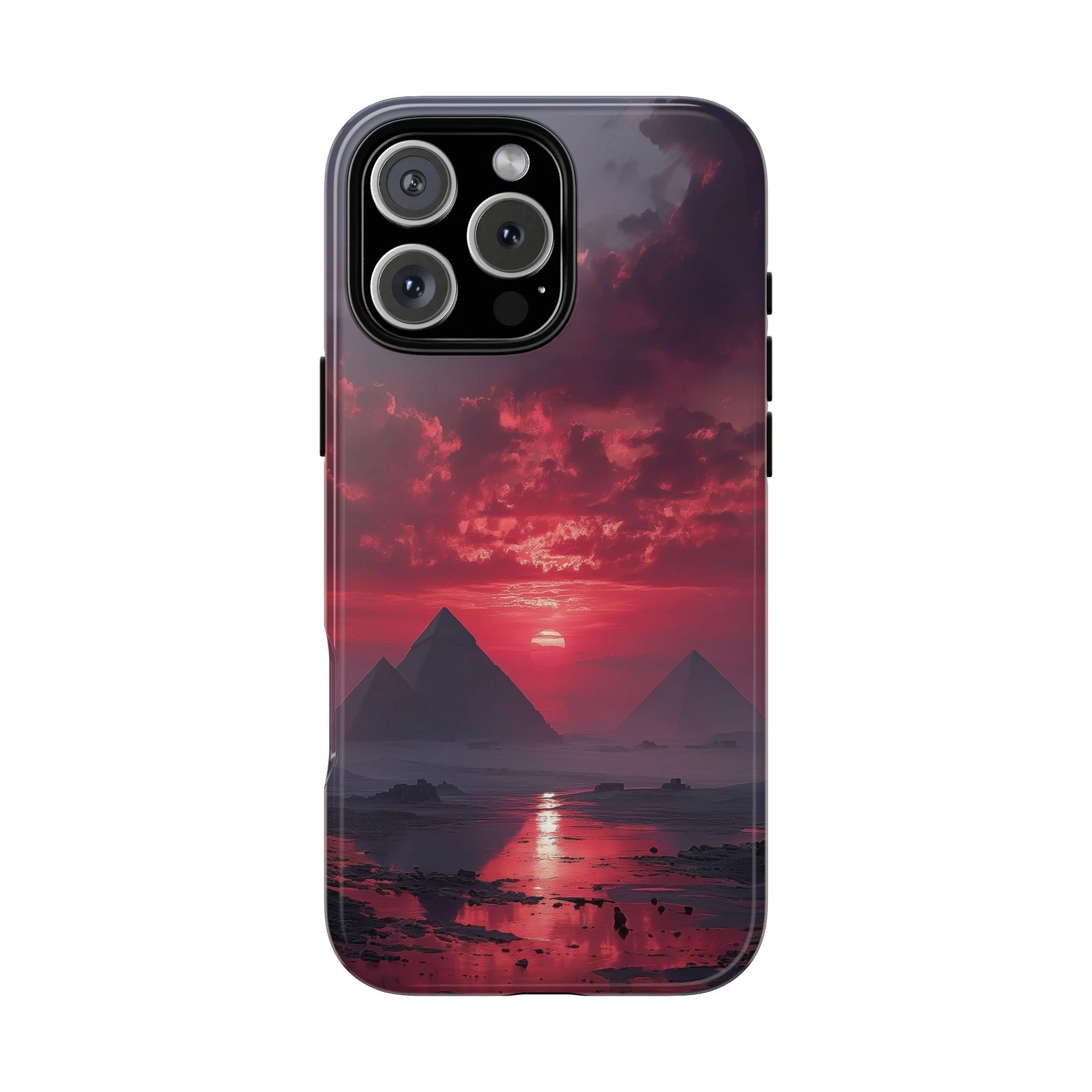 Egypt Pyramids Blood Red Sky Fantasy Artwork Phone Case with iPhone 11 ...