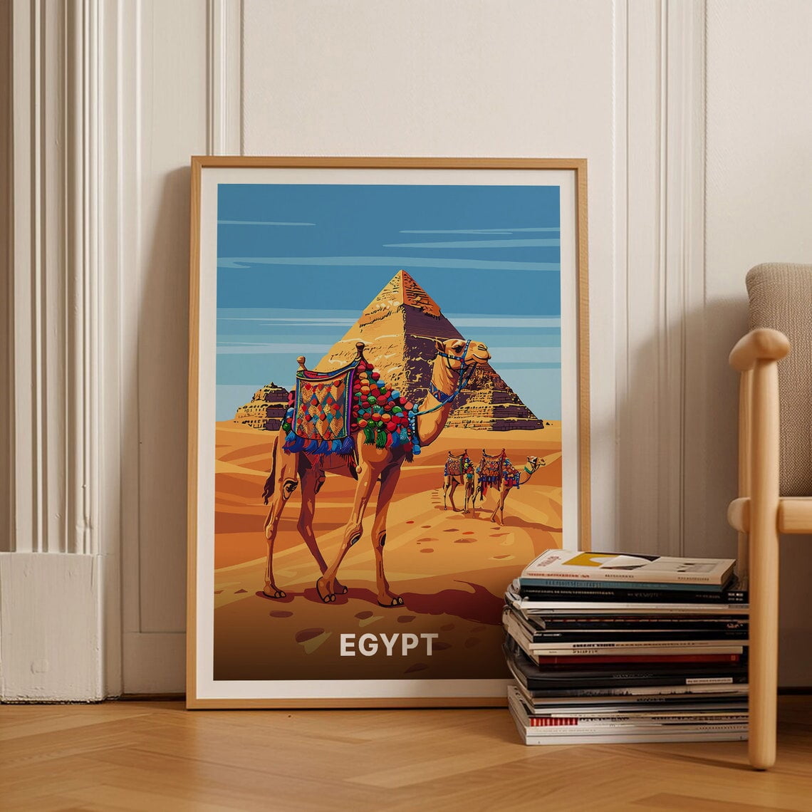 Egypt Pyramids Poster, Travel Wall Art, Home & Office Decor, Adventure ...