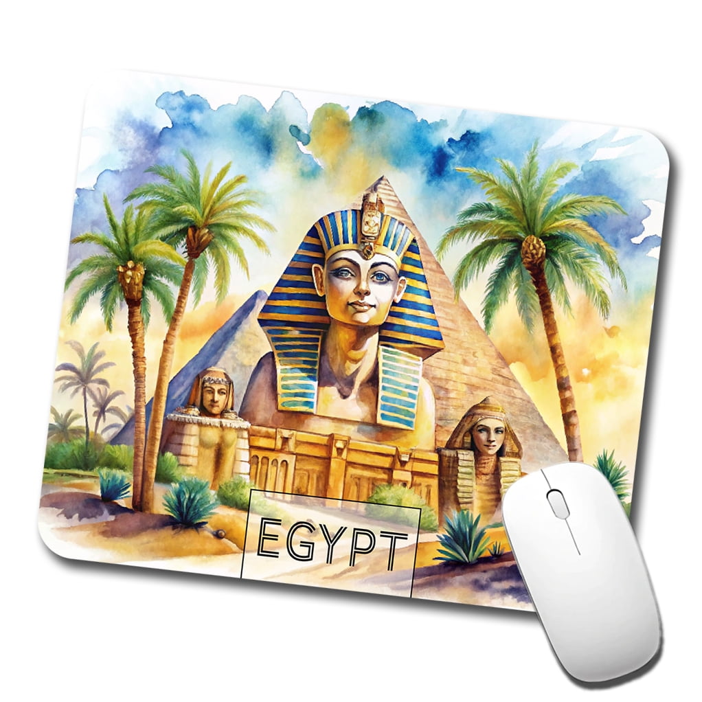 Egypt Pyramids Sphinx Travel Country Watercolor Mouse Pad Low Profile ...