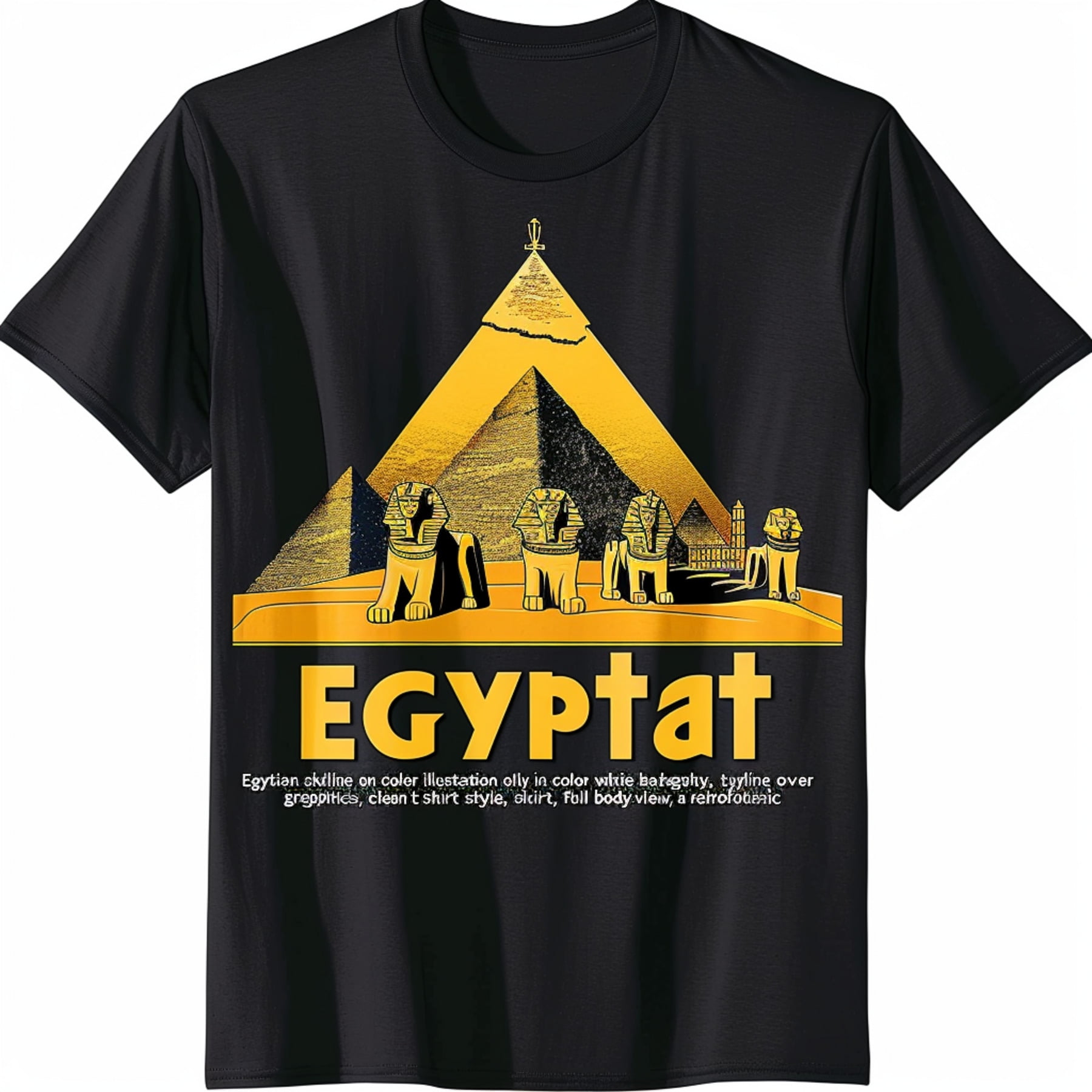 Egypt Skyline & Pyramids Vector TShirt Design Retrofuturistic 80s Style ...