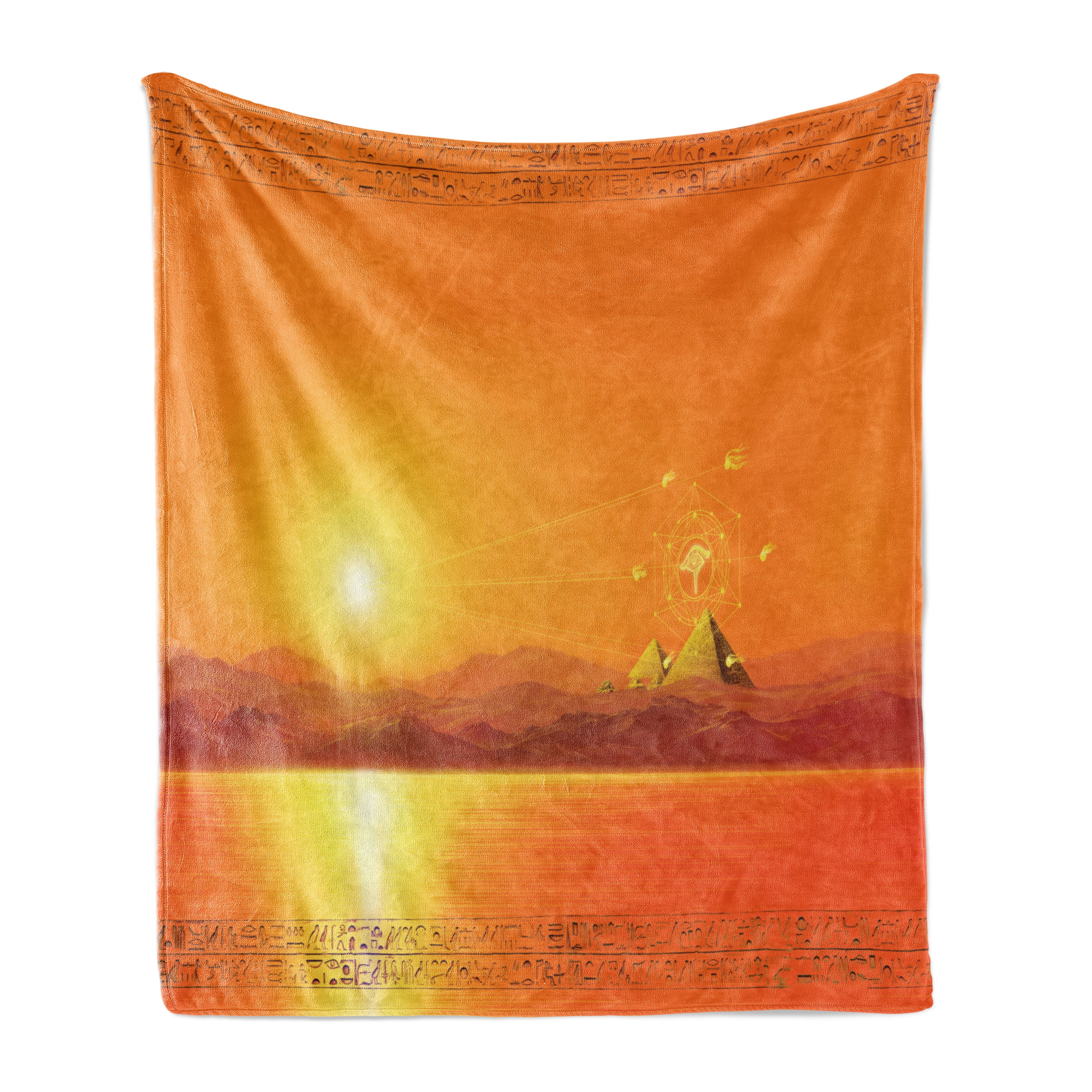 Egypt Soft Flannel Fleece Throw Blanket, Pyramids on the Sandy Desert ...