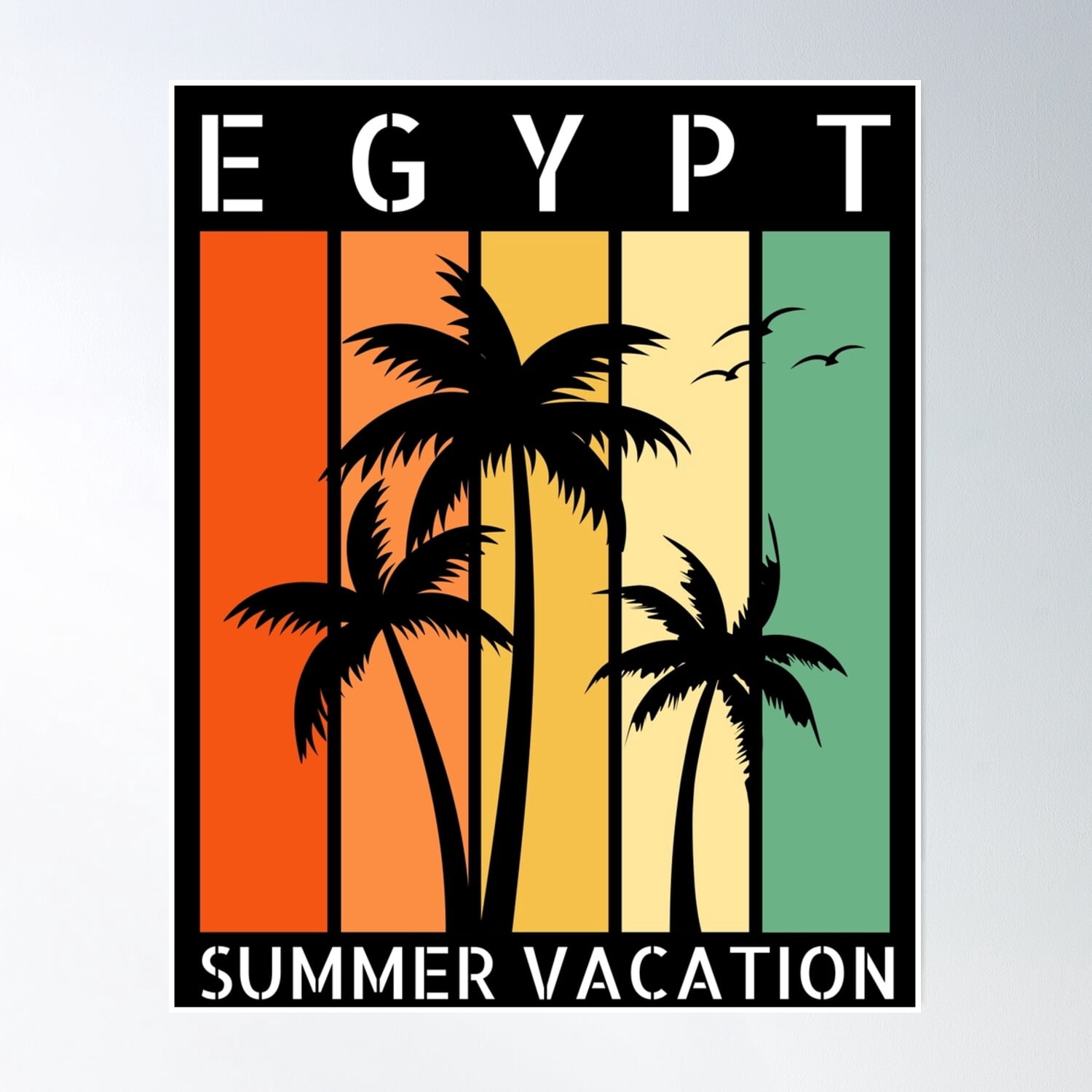 Egypt Summer Vacation - Vintage Sunset Poster Wall Art Modern Wall ...