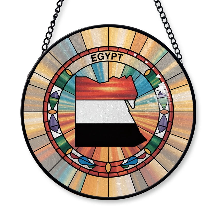 Egypt Travel Decor Suncatcher Stained Glass Window Hanging, Gift for ...