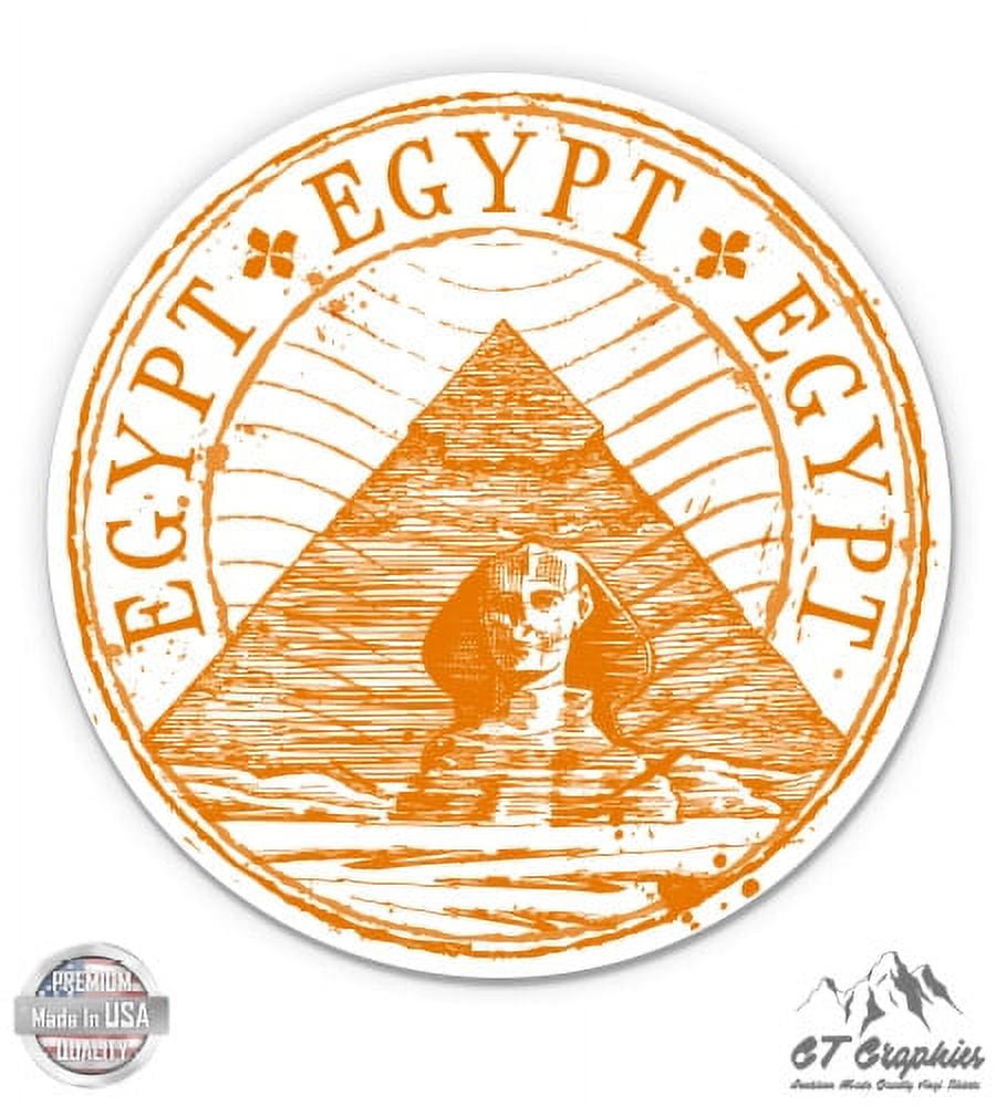 Egypt Travel Stamp Pyramids - 12" Vinyl Sticker Waterproof Decal ...