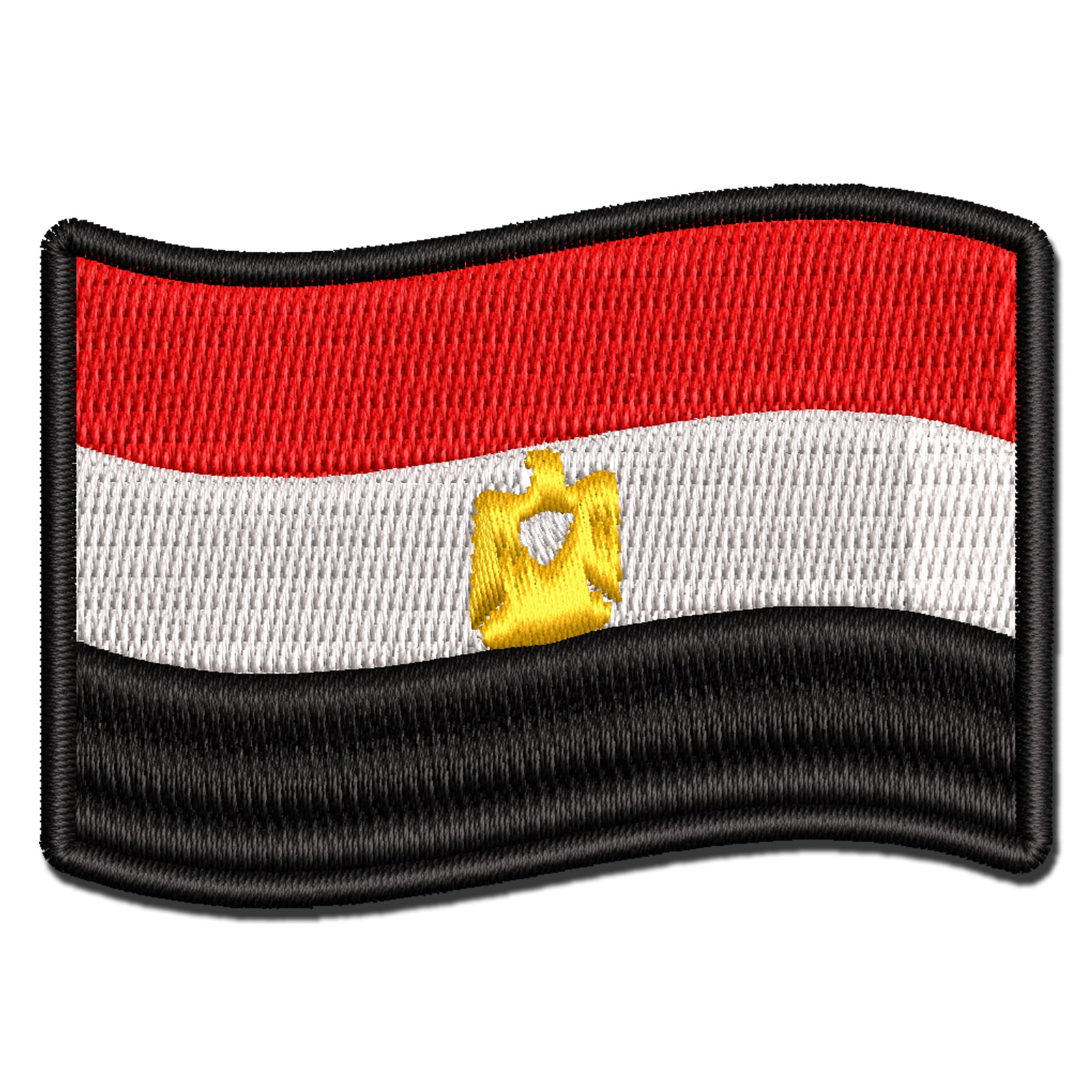 Egypt with Waving Flag Cute Applique Multi-Color Embroidered Hook ...