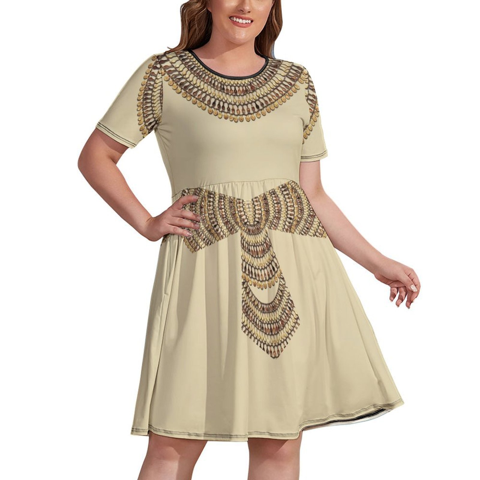 Egyptian Aline Dress Beige Dress prom clothes evening dress - Walmart.com