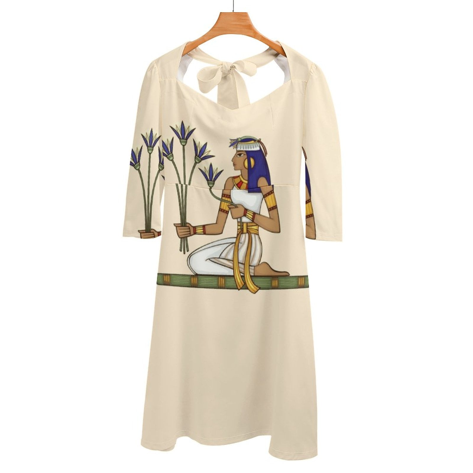 Egyptian Ancient Culture Goddess. Square Neck Dress Back Lacing ...