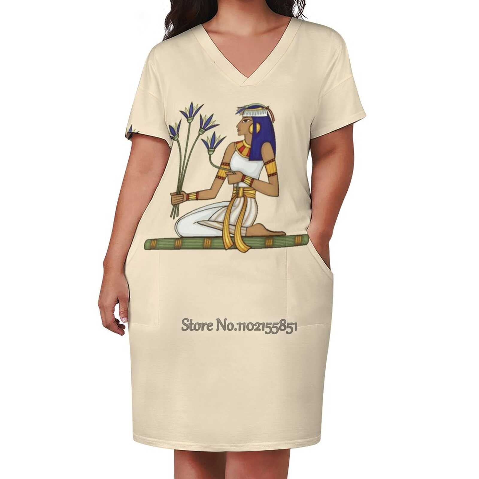 Egyptian Ancient Culture Goddess. Square Neck Dress Back Lacing Backless Dress Elegant Beach ...