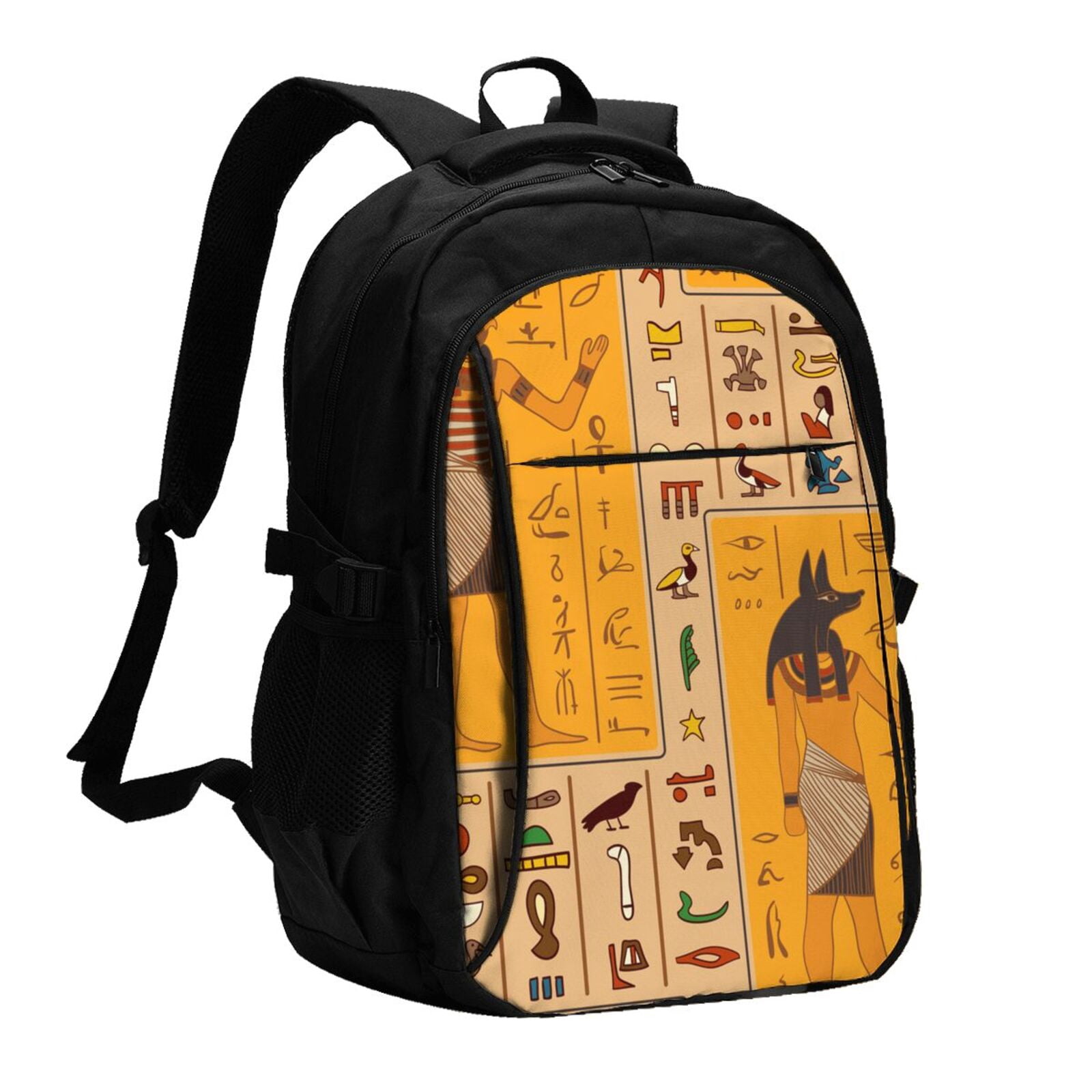 Egyptian Ancient Hieroglyphs Laptop Backpack with USB Charging ...