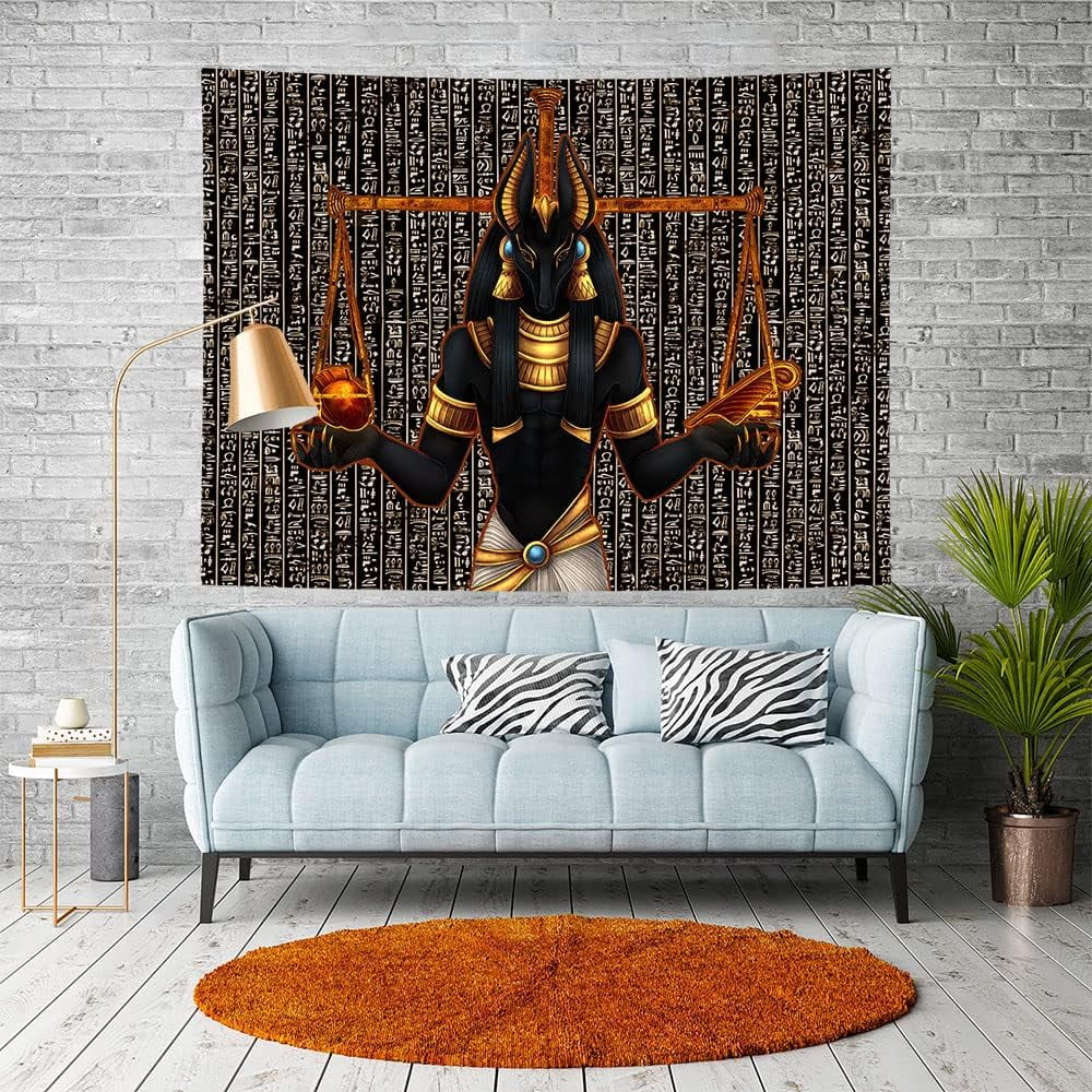 Egyptian Anubis Statue Tapestry Ancient Egypt Religious Mythical ...