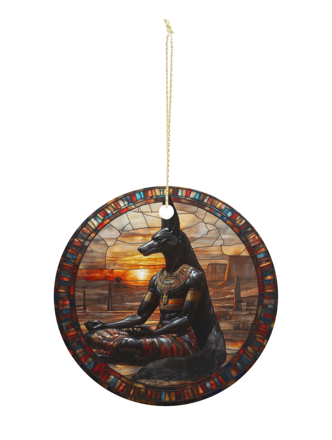 Egyptian Anubis at Sunset Christmas ornament, Christmas decoration ...