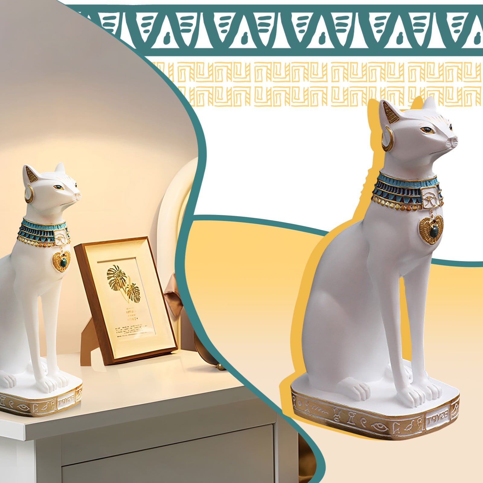 Egyptian Bastet Cat Statue - Collectible Sculpture Cat - Resin Figurine ...