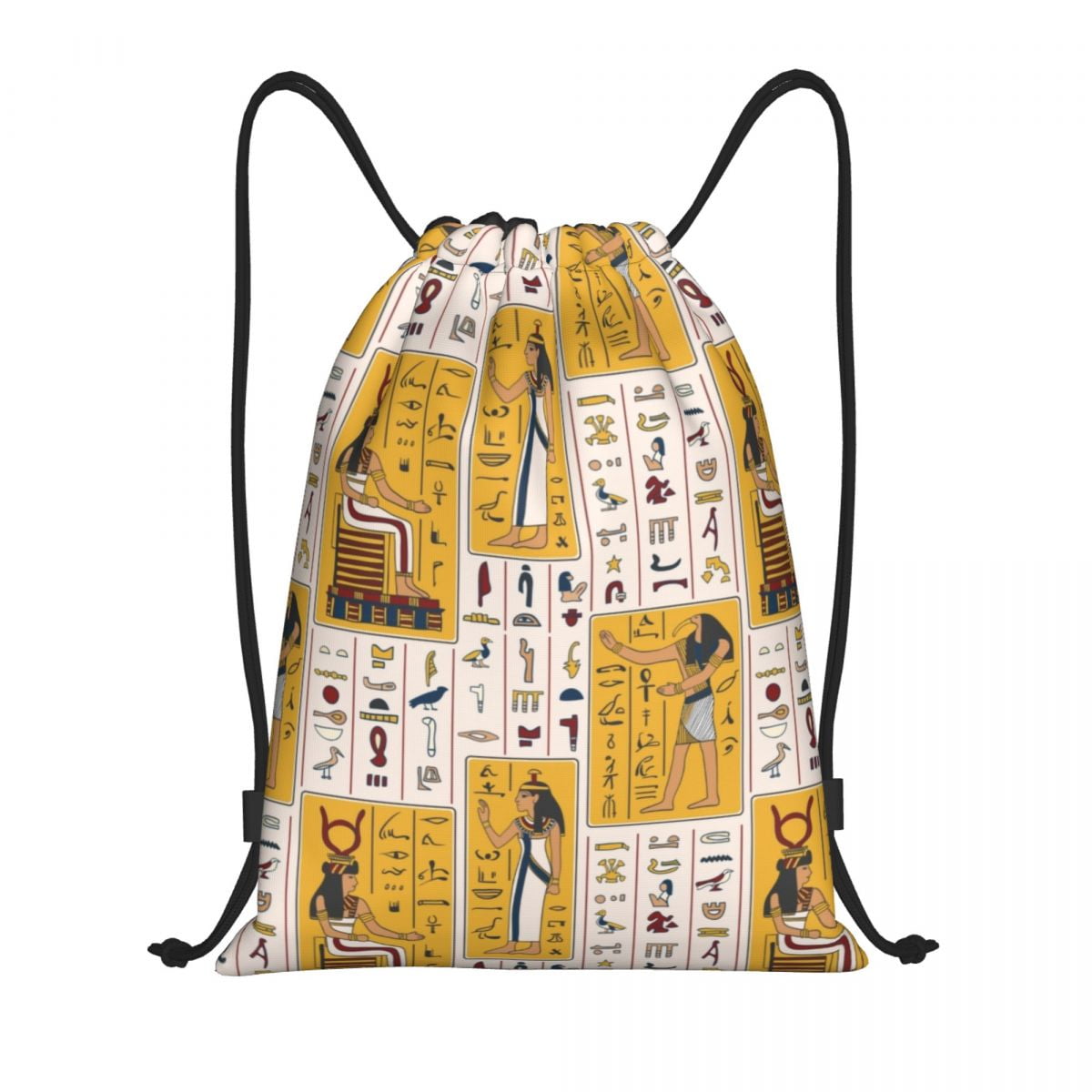 Egyptian Cats And Ankh Cross Drawstring Bag Men Women Lightweight ...