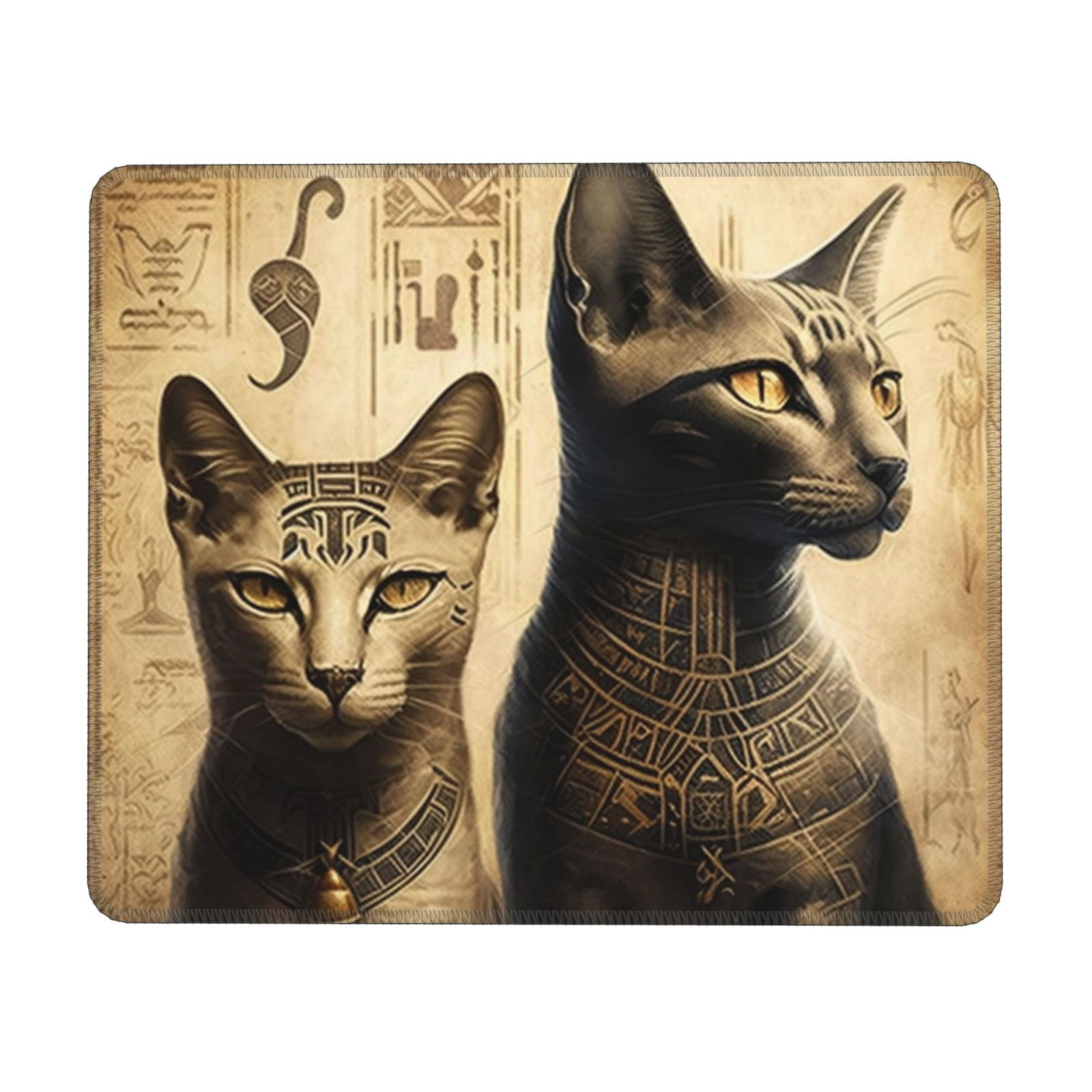 Egyptian Cats Hieroglyphs Vintage Mouse Pad Non-Slip Rubber Gaming ...