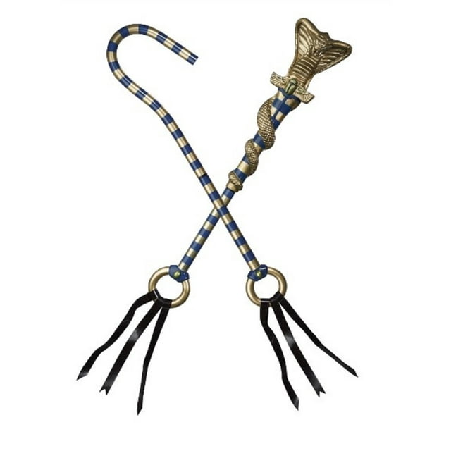 Egyptian Cobra Staff - Gold/Blue - Collapsible - Costume Accessory Prop ...