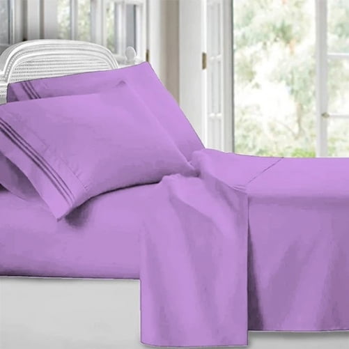 Egyptian Comfort Lavender Bed Sheets Set 4-PC Deep Pocket Bedsheets ...