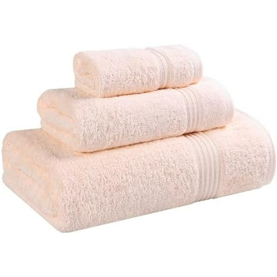Egyptian Cotton 3-Piece Towel Set, Basic Towels For Bathroom, Home ...