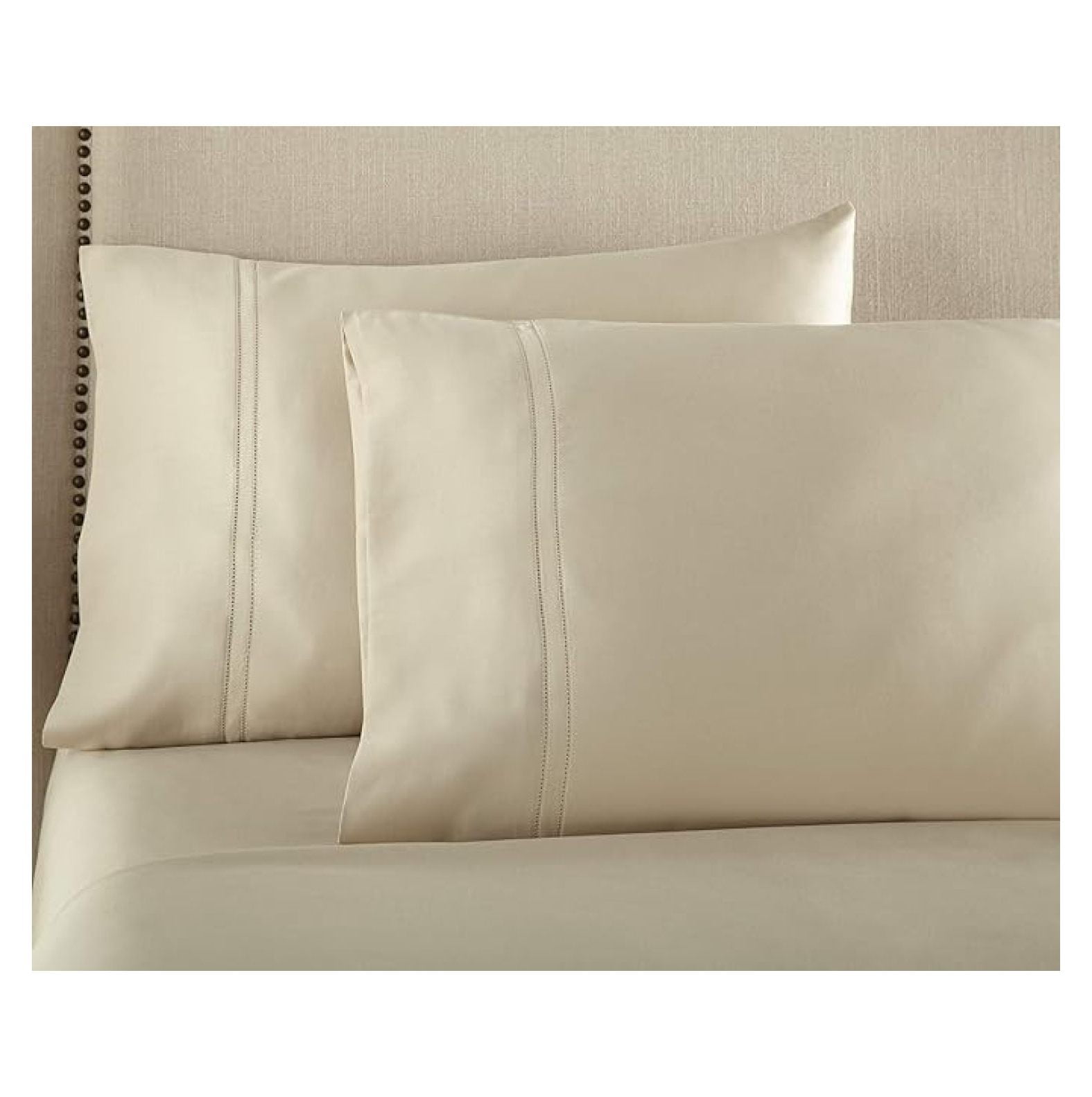 Egyptian Cotton Pillowcase Set, Extra-Long Staple, Double -Stitched ...