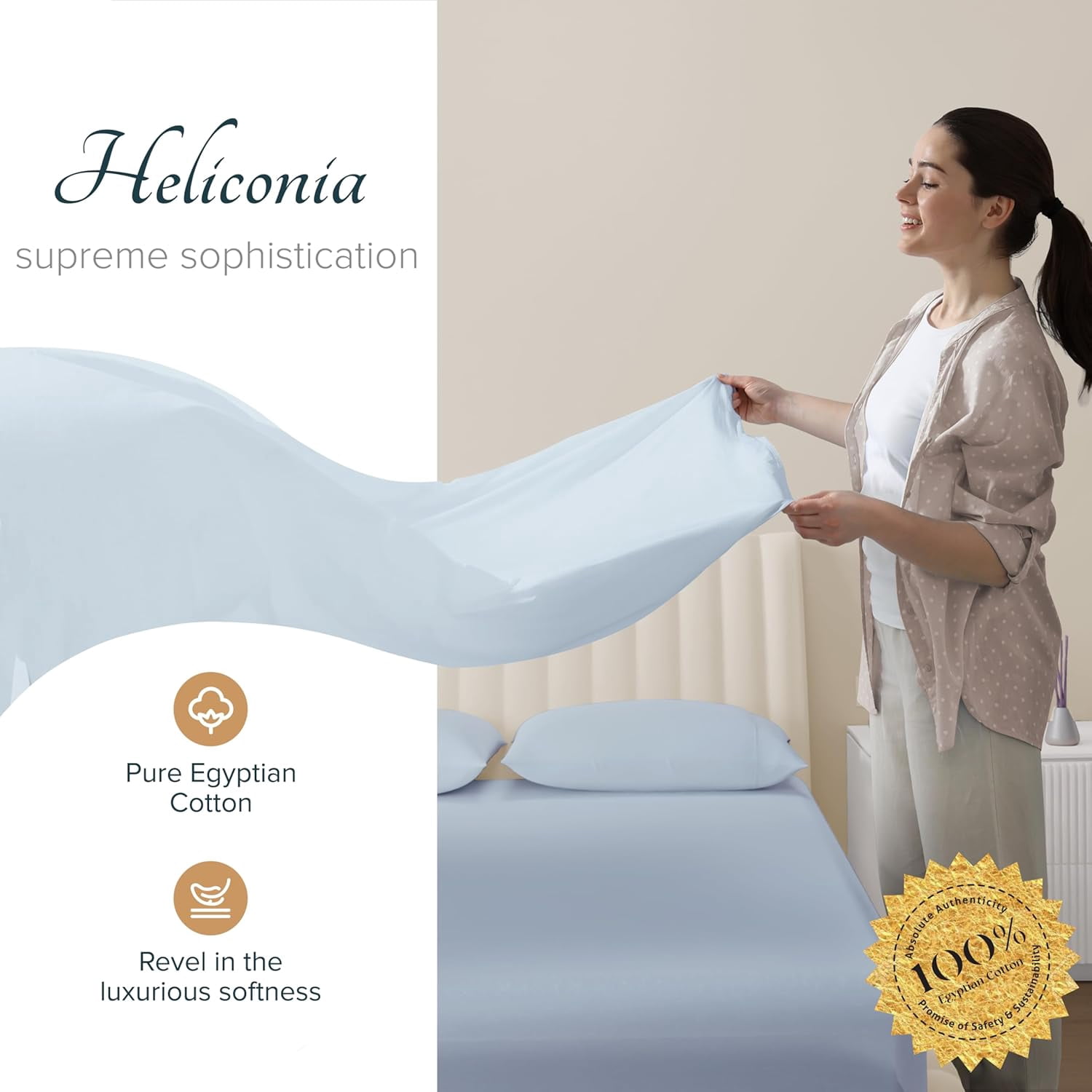 Egyptian Cotton Sheets California King Size - 1500 Thread Count 4 PC ...