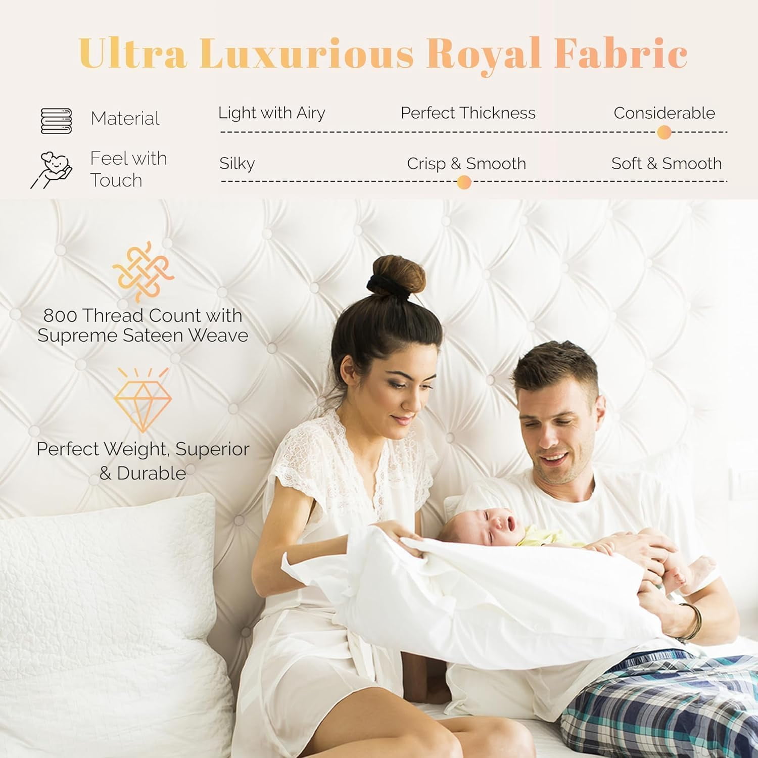 Egyptian Cotton Split King Sheets Sets for Adjustable Bed - Luxury 800 ...