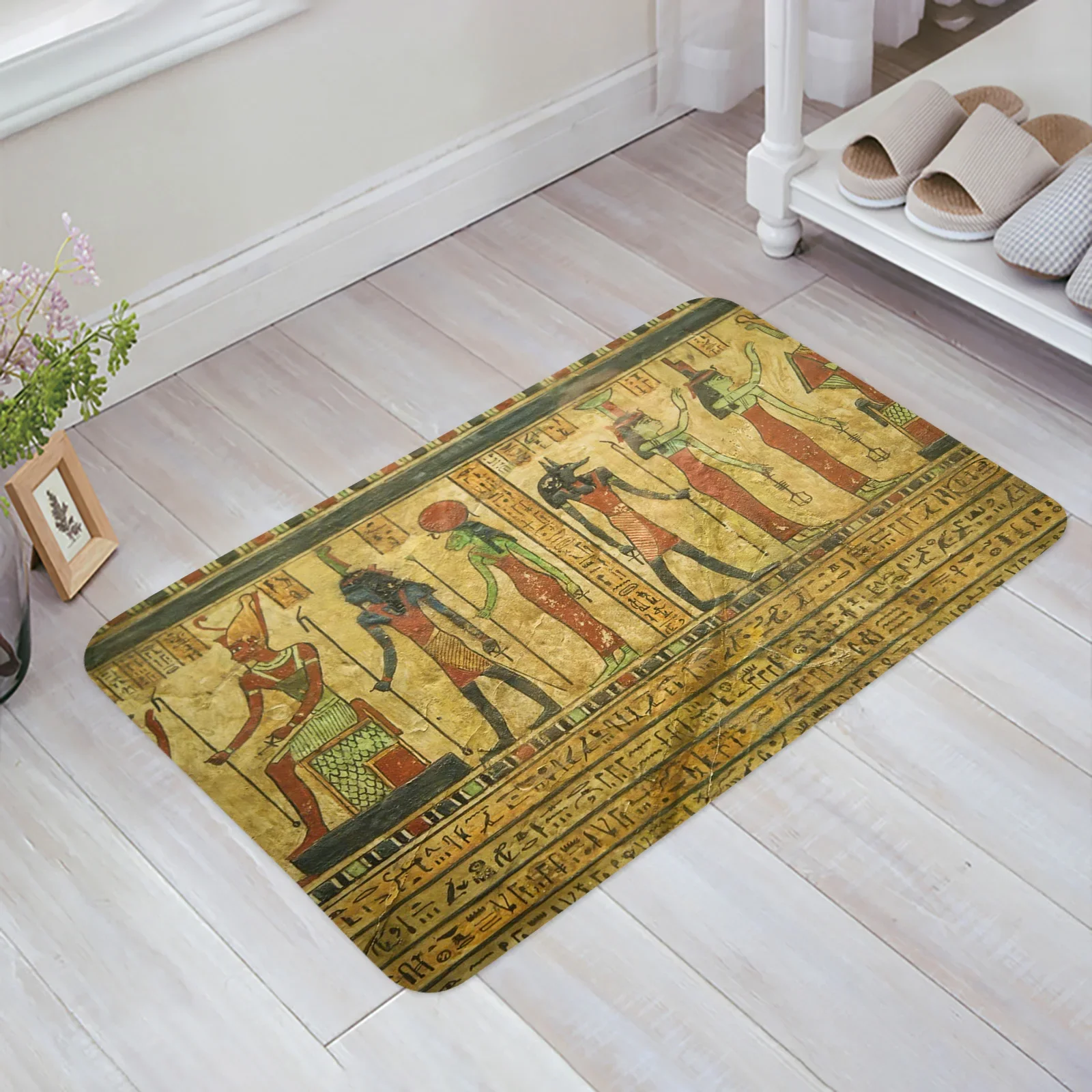 Egyptian Culture Mural Carving Symbol Retro Bath Mat Carpet Floor Rug ...