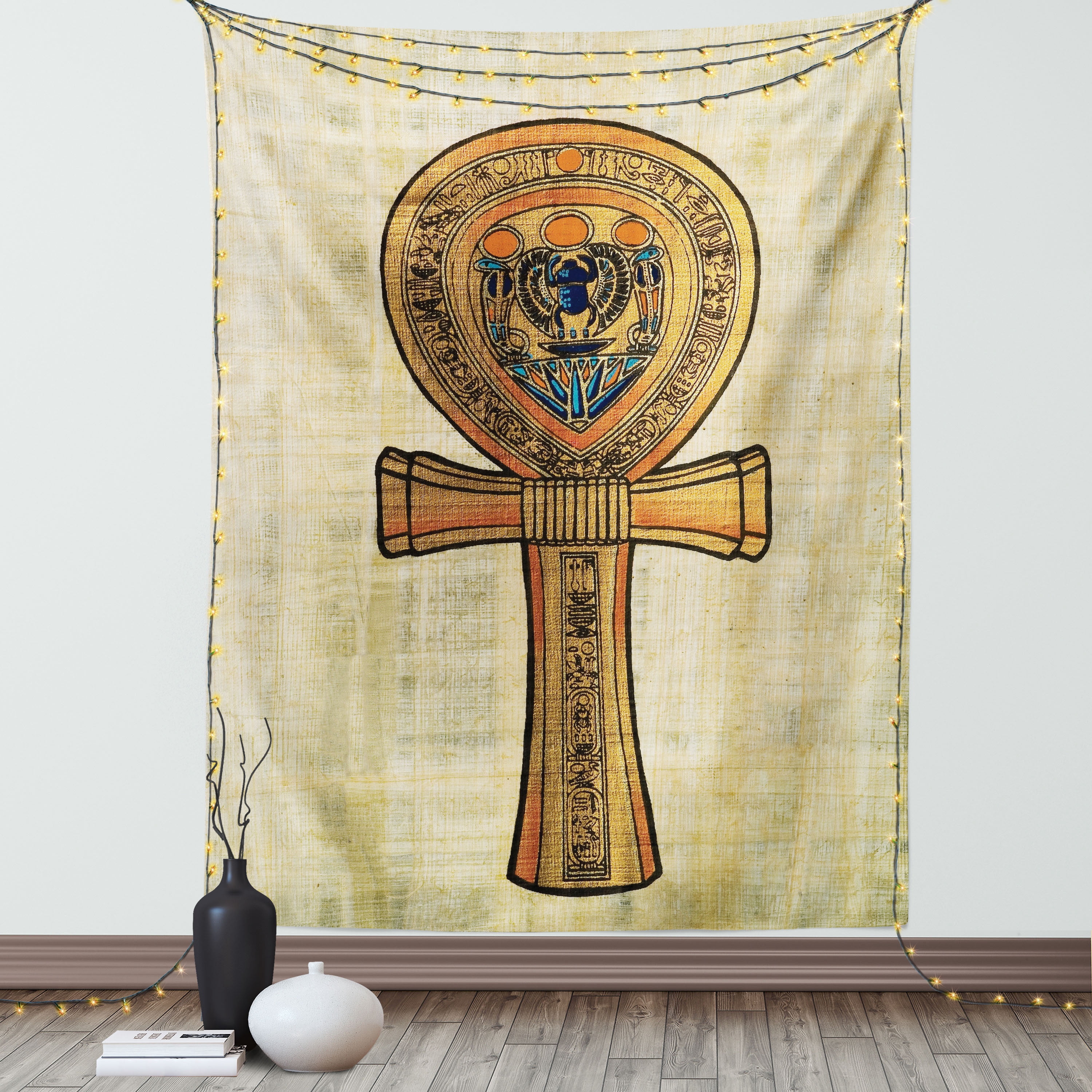 Egyptian Decor Wall Hanging Tapestry, Ancient Papyrus Presenting The ...