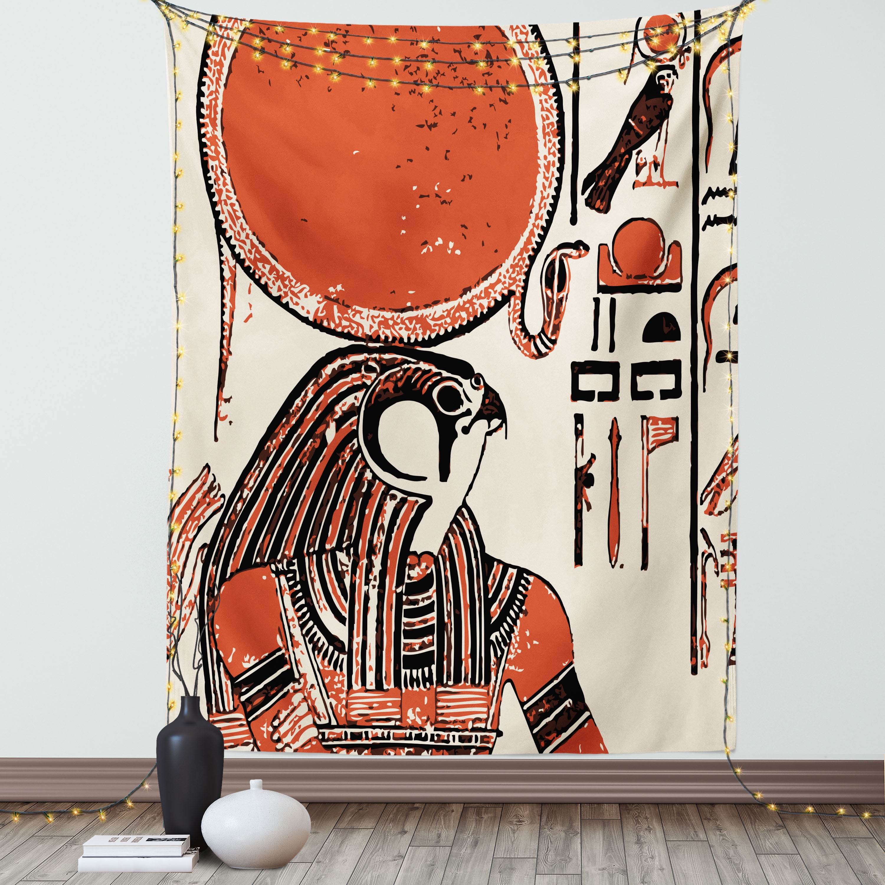 Egyptian Decor Wall Hanging Tapestry, Papyrus With Mod Graphic Print ...