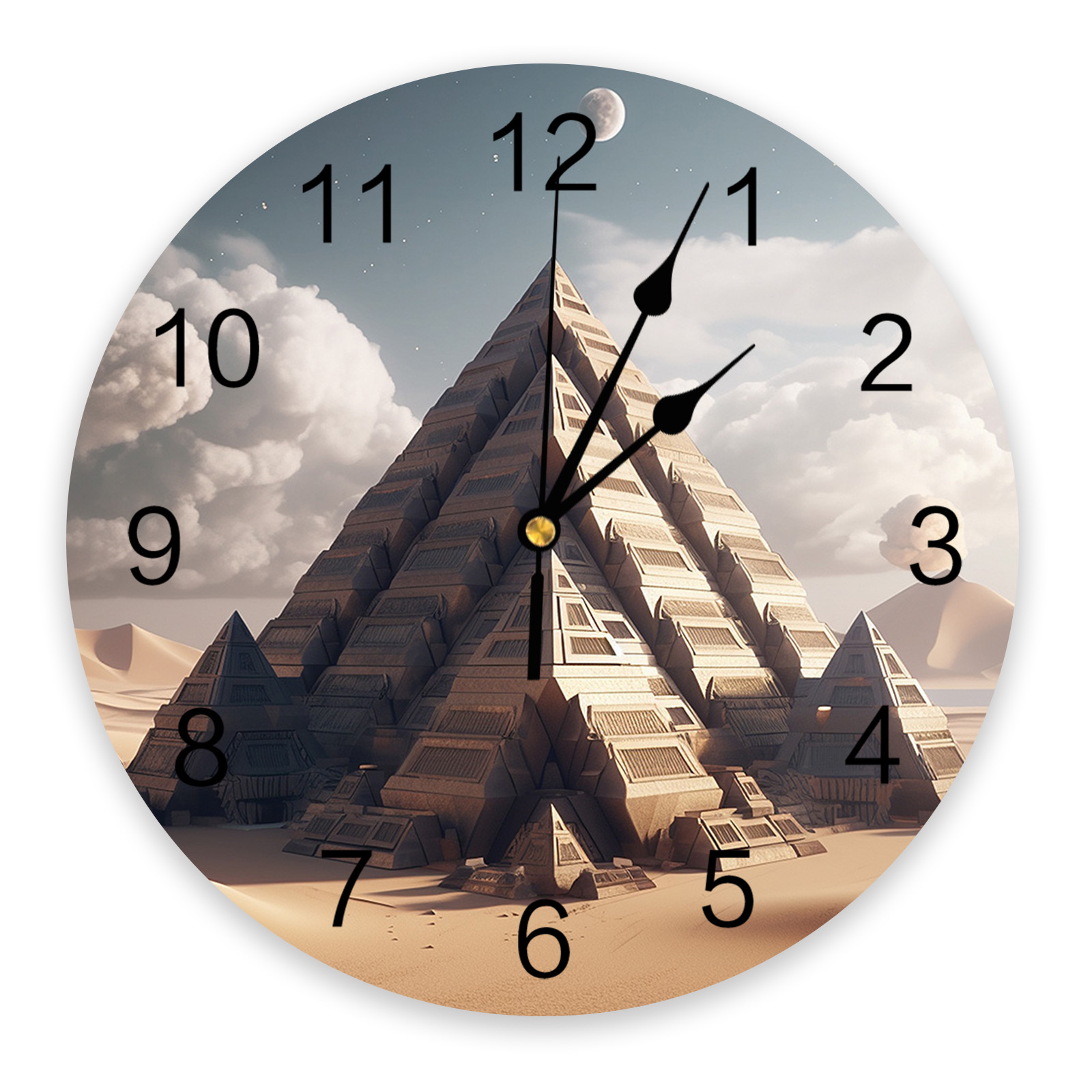 Egyptian Desert Clouds Wall Clock Large Modern Kitchen Dinning Round ...
