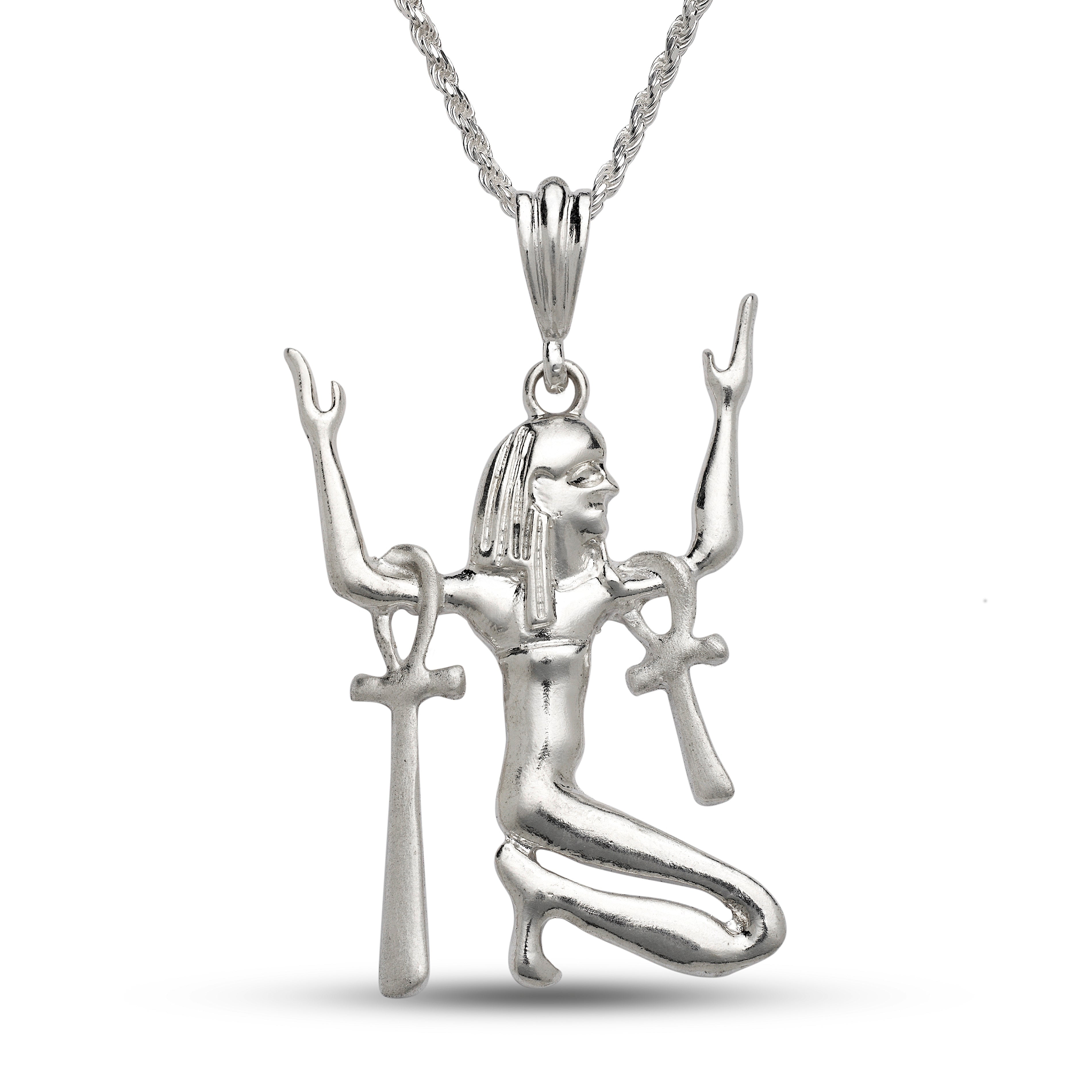 Egyptian Egypt Cleopatra .925 Sterling Silver Goddess ISIS Ankh Cross ...