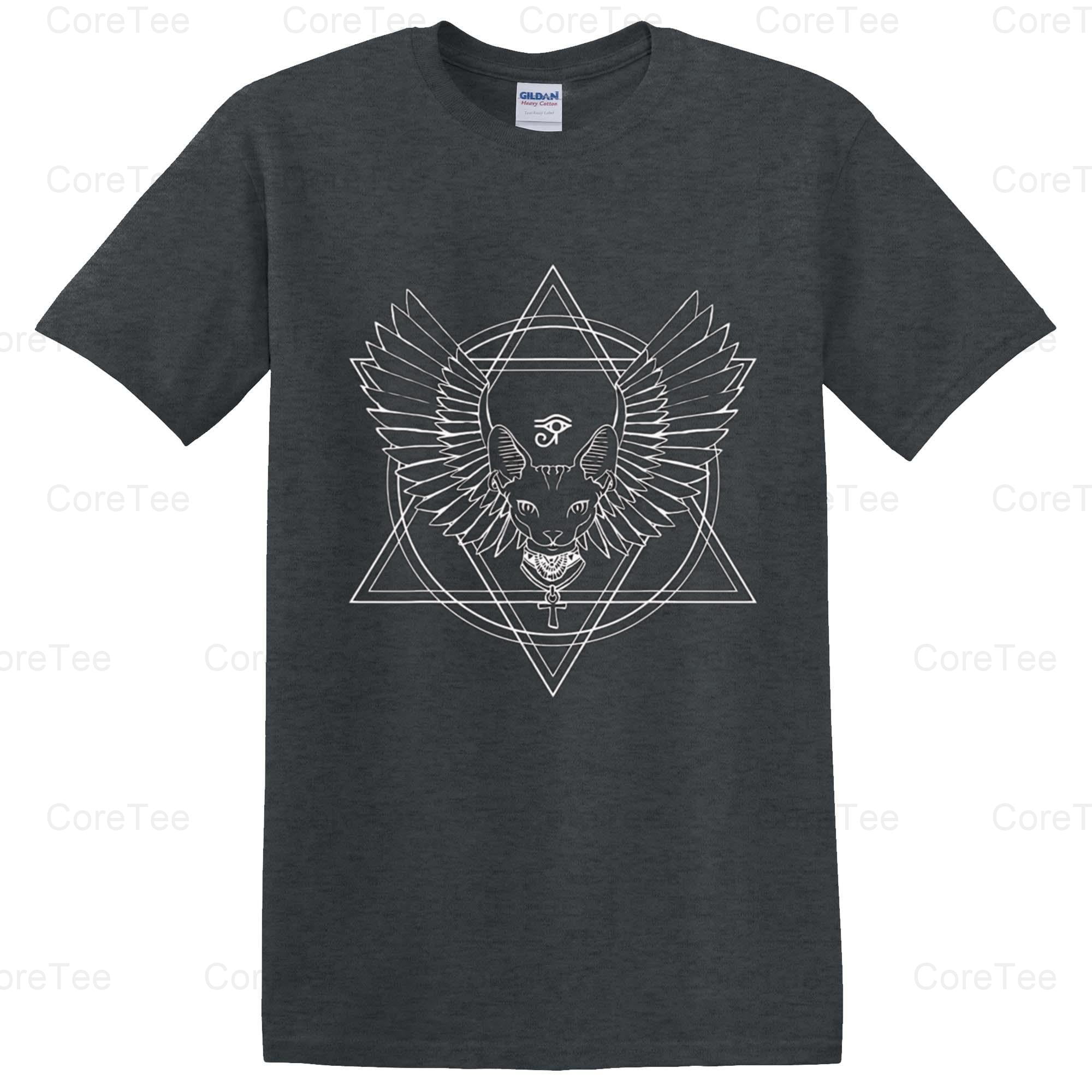 Egyptian Egypt Horus Eye Cat Wings Ancient Mythology Symbol Pharaoh God T-Shirt Unisex, up to ...