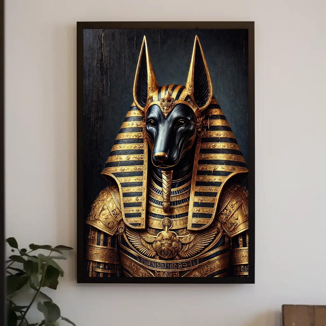 Egyptian God Anubis Portrait, Gothic Canvas Print, Dark Mythology Wall ...