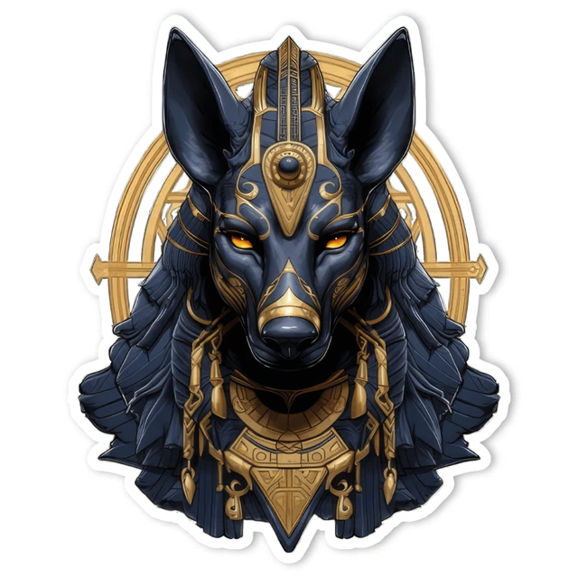 Egyptian God Anubis Sticker, Water Resistant, Laptop, Water Bottlephone ...