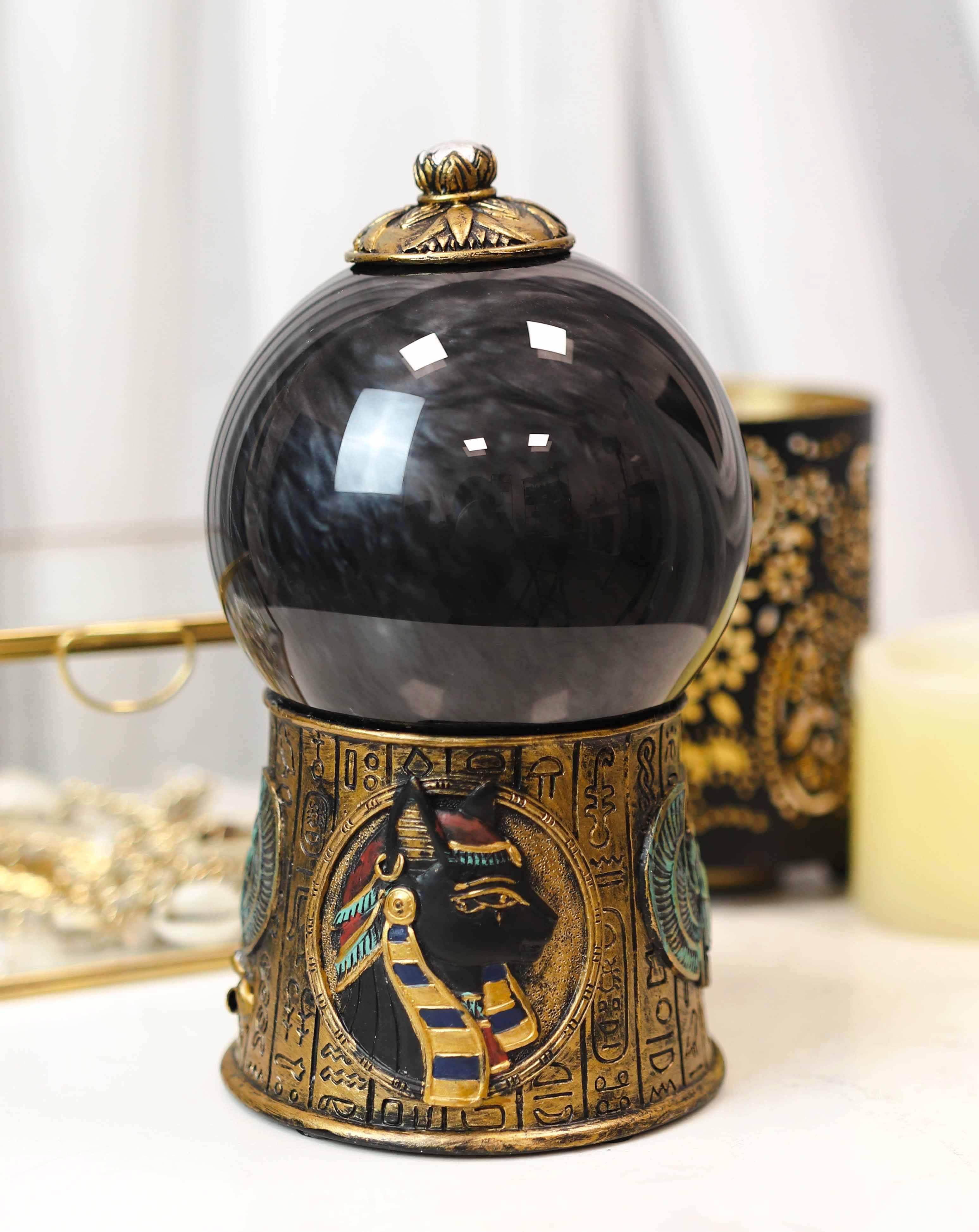 Egyptian Goddess Bastet & Scarab Hieroglyphic Black Sandstorm Gazing ...