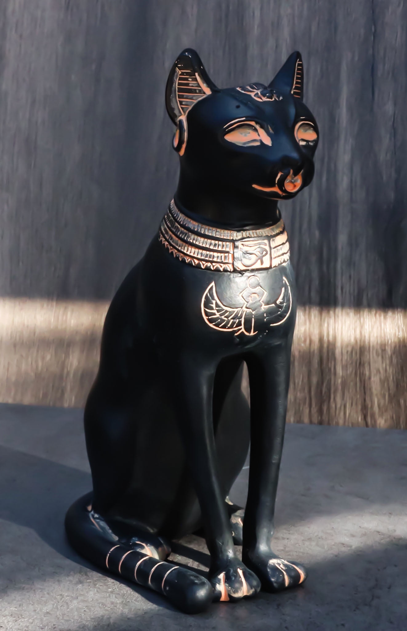 Egyptian Goddess Of Fertility Bastet Cat Figurine In Rustic Clay ...