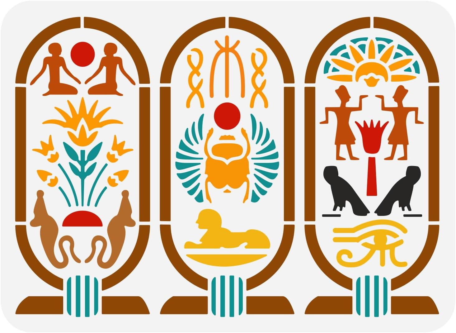 Egyptian Hieroglyphic Stencil 8.3x11.7inch Reusable Egypt Cartouche ...