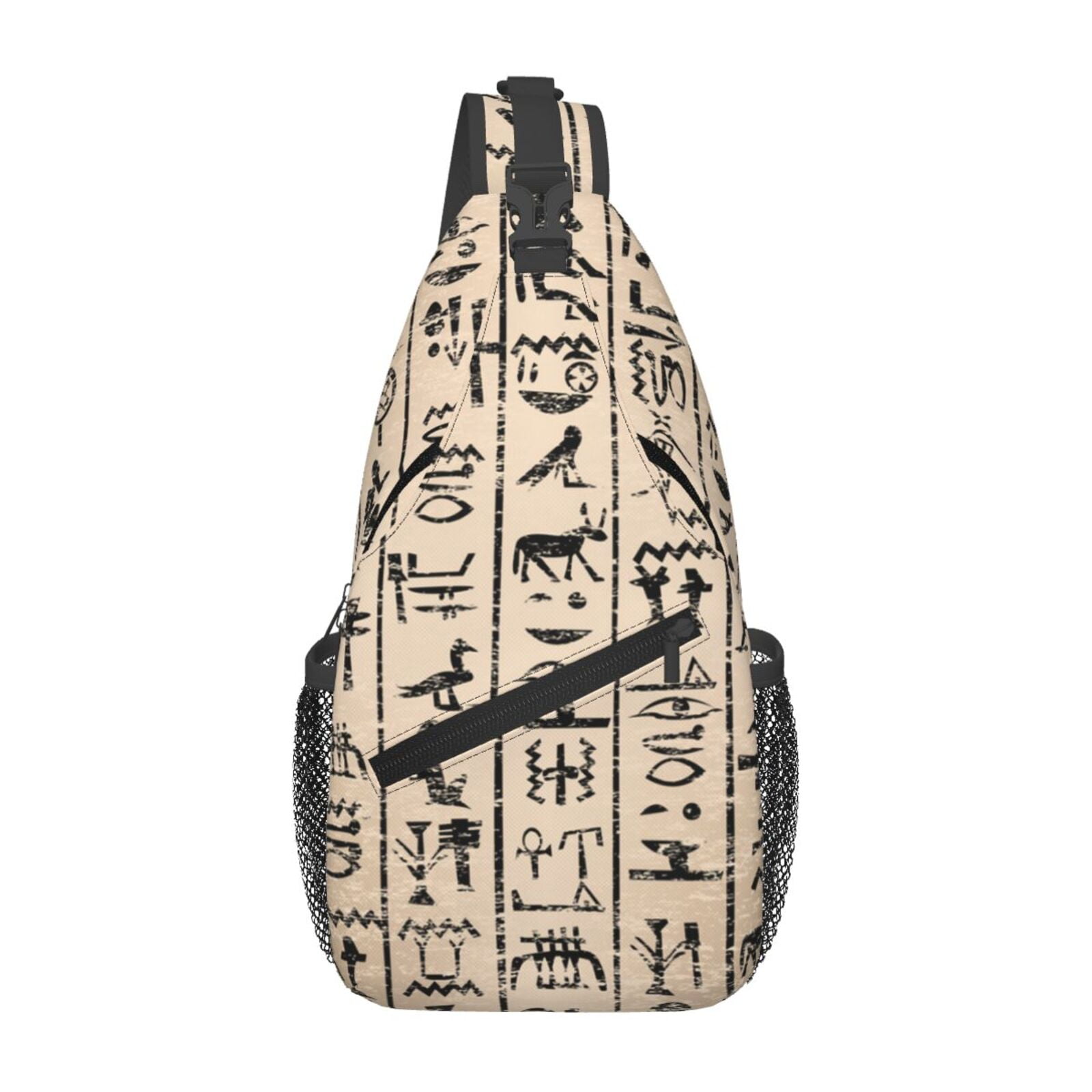 Egyptian Hieroglyphics Grunge Sling Bag Crossbody Chest Backpack For ...