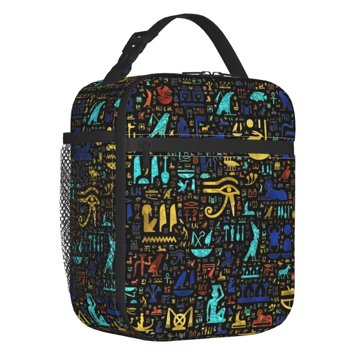 Egyptian Hieroglyphics Insulated Lunch Tote Bag Ancient Egypt Symbol ...