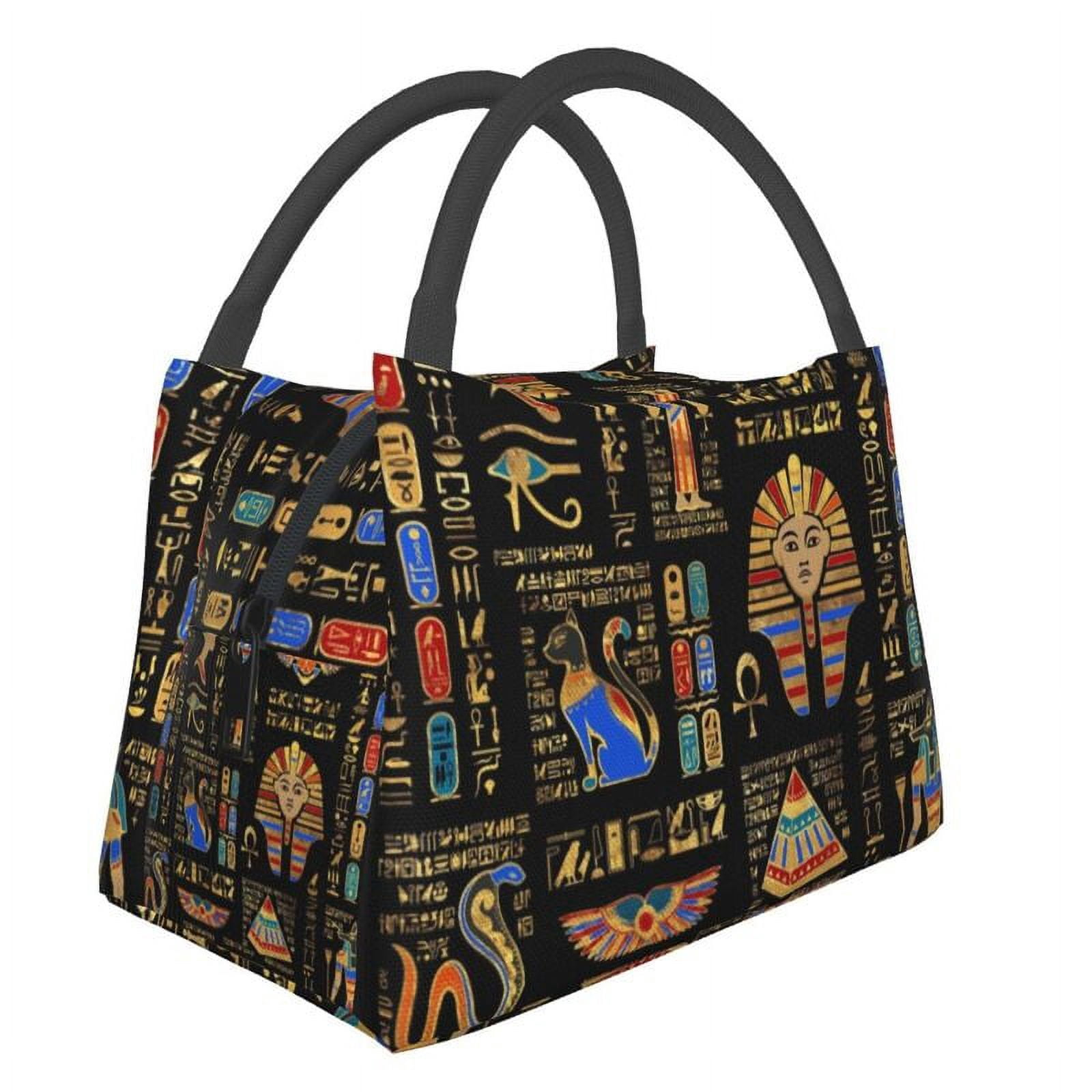 Egyptian Hieroglyphs Insulated Lunch Bag for Office Ancient Egypt ...