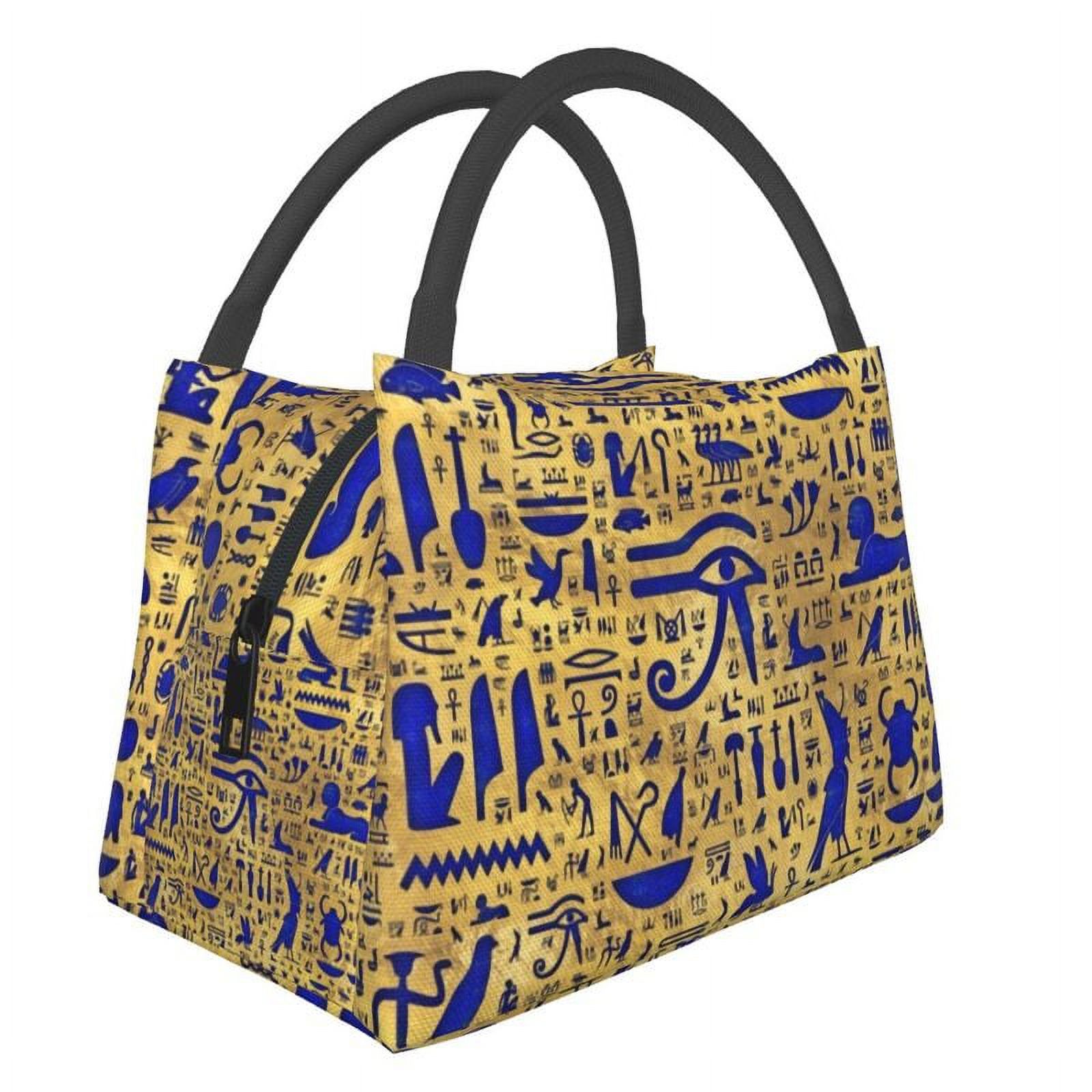 Egyptian Hieroglyphs Insulated Lunch Bag for Office Ancient Egypt ...