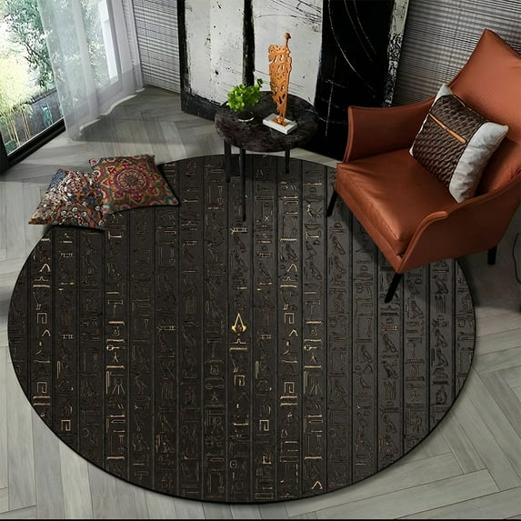 Egyptian Ideographic Symbols Eye of Horus Round Carpet Rug for Living ...