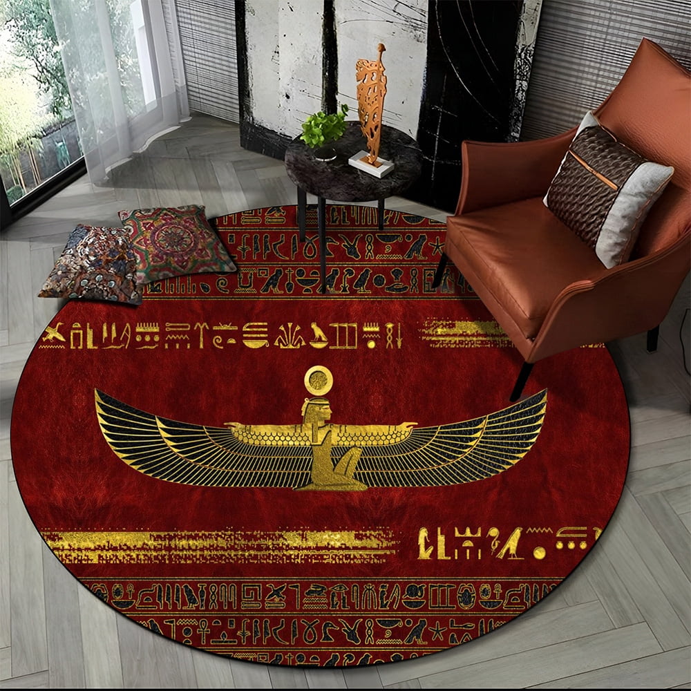 Egyptian Ideographic Symbols Eye of Horus Round Carpet Rug for Living ...