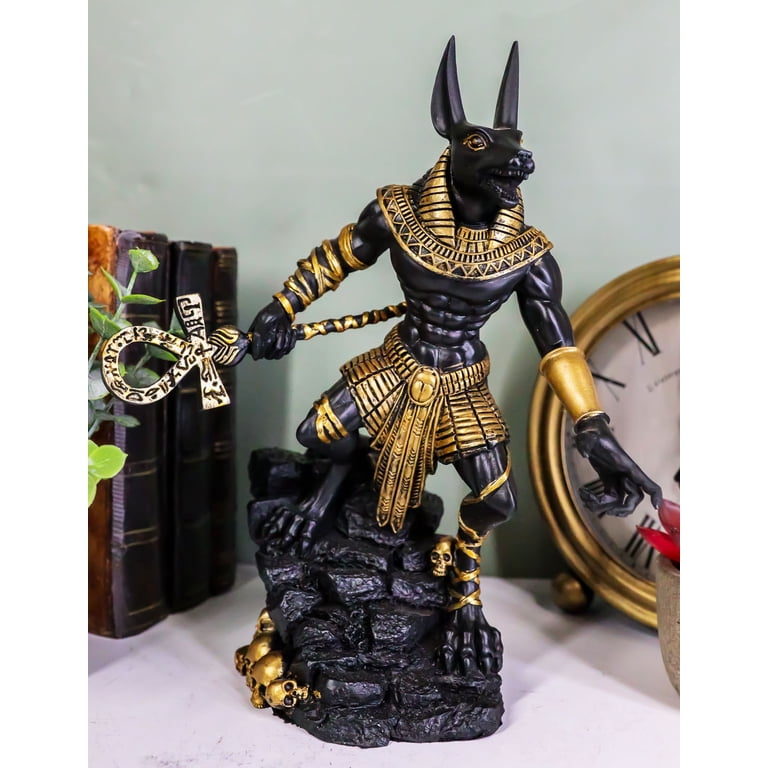 Small Lying Anubis Statue Egyptian God Jackal Figure