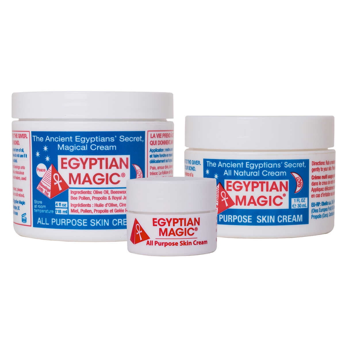 Egyptian Magic All Purpose Skin Cream Bundle, 4 oz Jar, 1 oz Jar, 0.25 ...