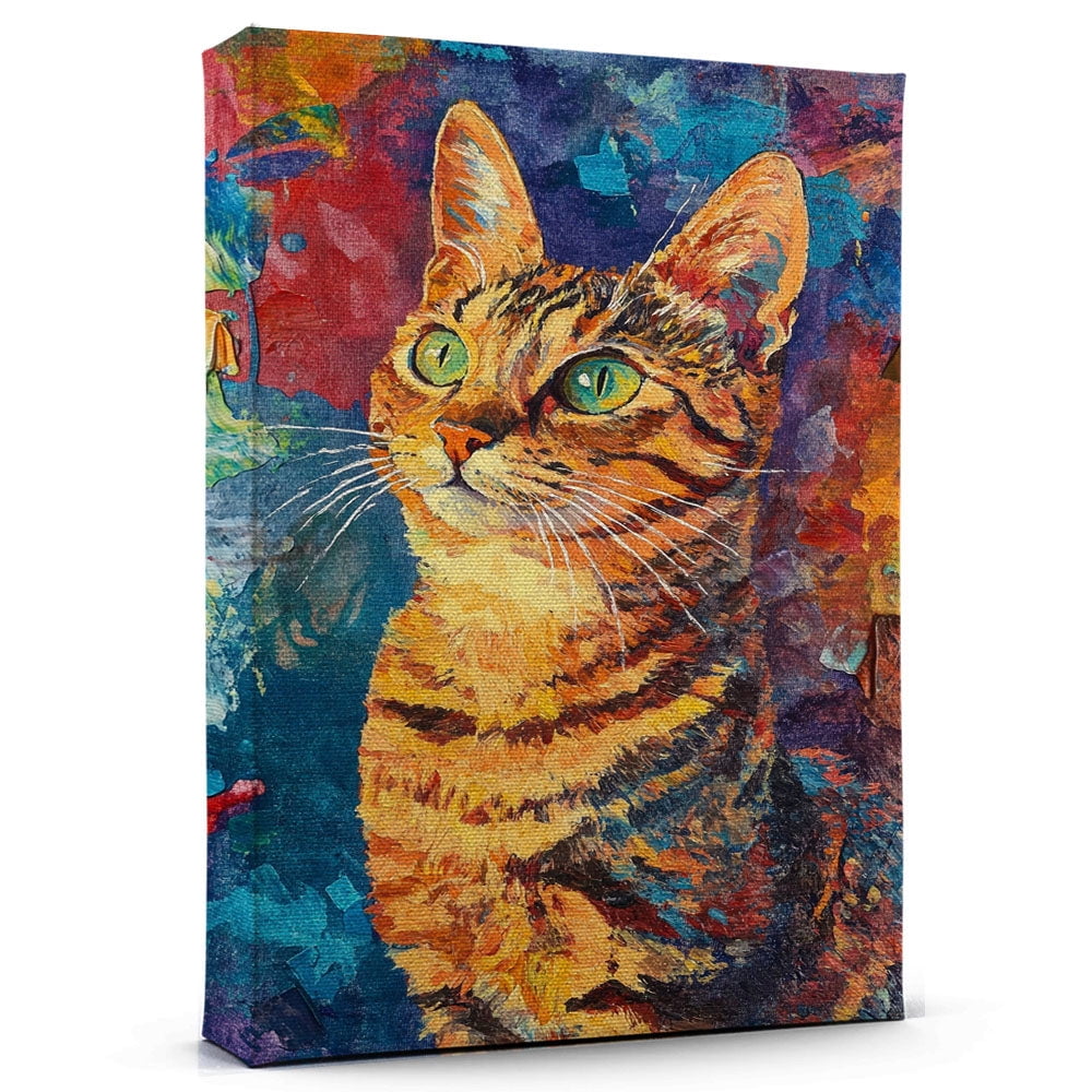Egyptian Mau Cat Tabby Canvas Wall Art For Bedroom Office Wall Decor ...