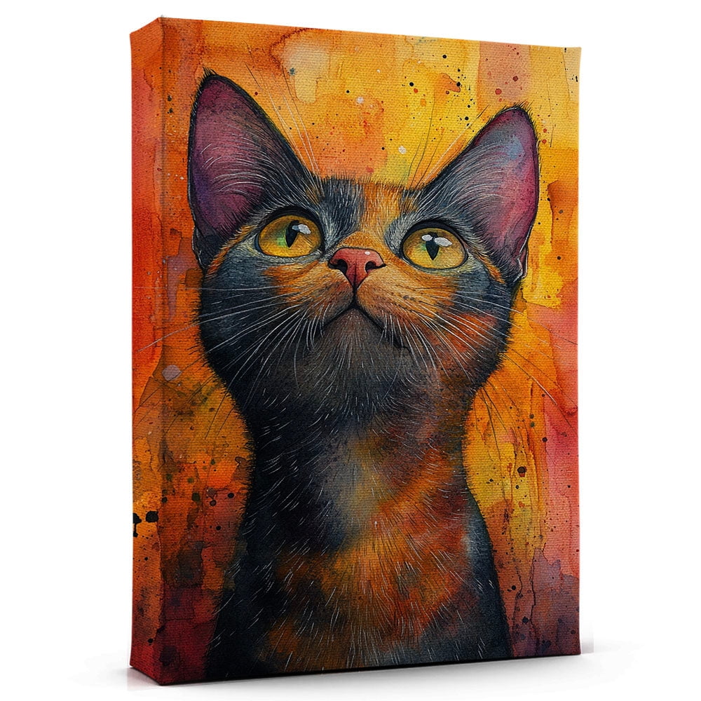 Egyptian Mau Cat Tabby Canvas For Wall, Funny Animal Decor Egyptian Mau ...