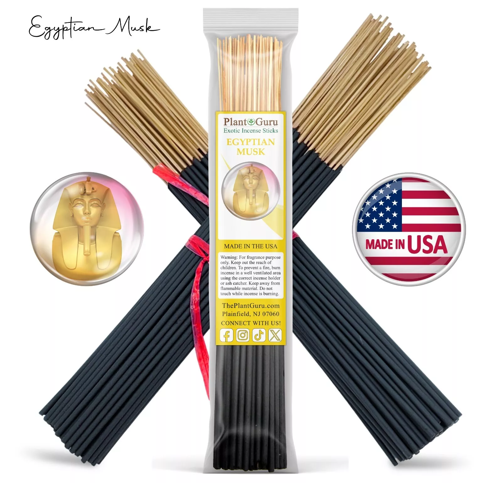 Egyptian Musk Exotic Incense Sticks 11 Inch - Bulk 1 Bundle 85 to 100 ...