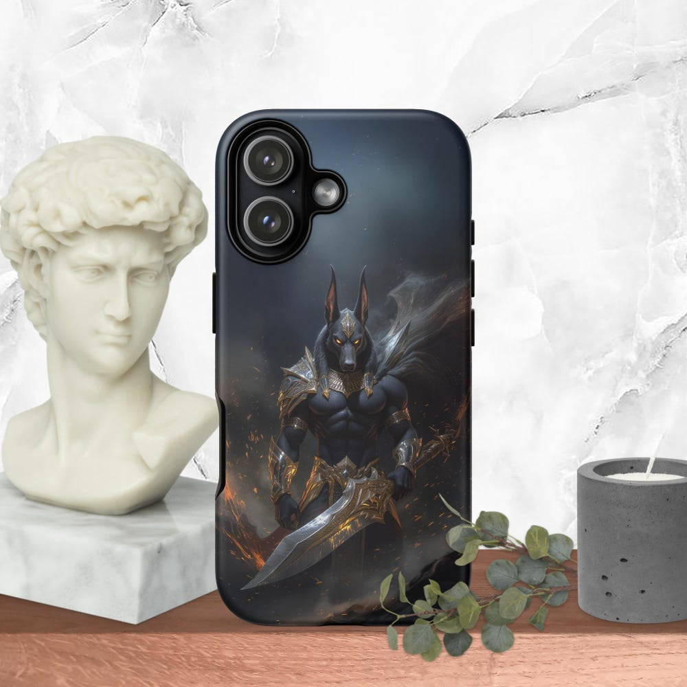 Egyptian Mythology Dark Fantasy Anubis God Phone Case with iPhone 17 to ...
