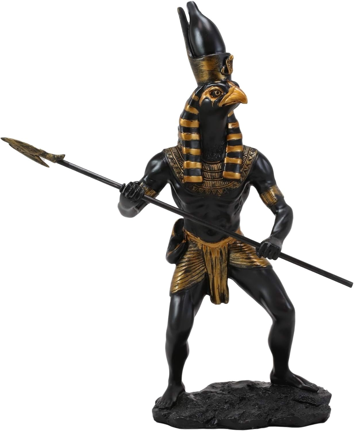 Egyptian Mythology God Horus Ra with Pschent Spear Statue in Classical ...